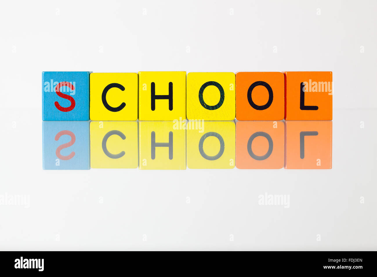 School - an inscription from children's wooden blocks Stock Photo - Alamy