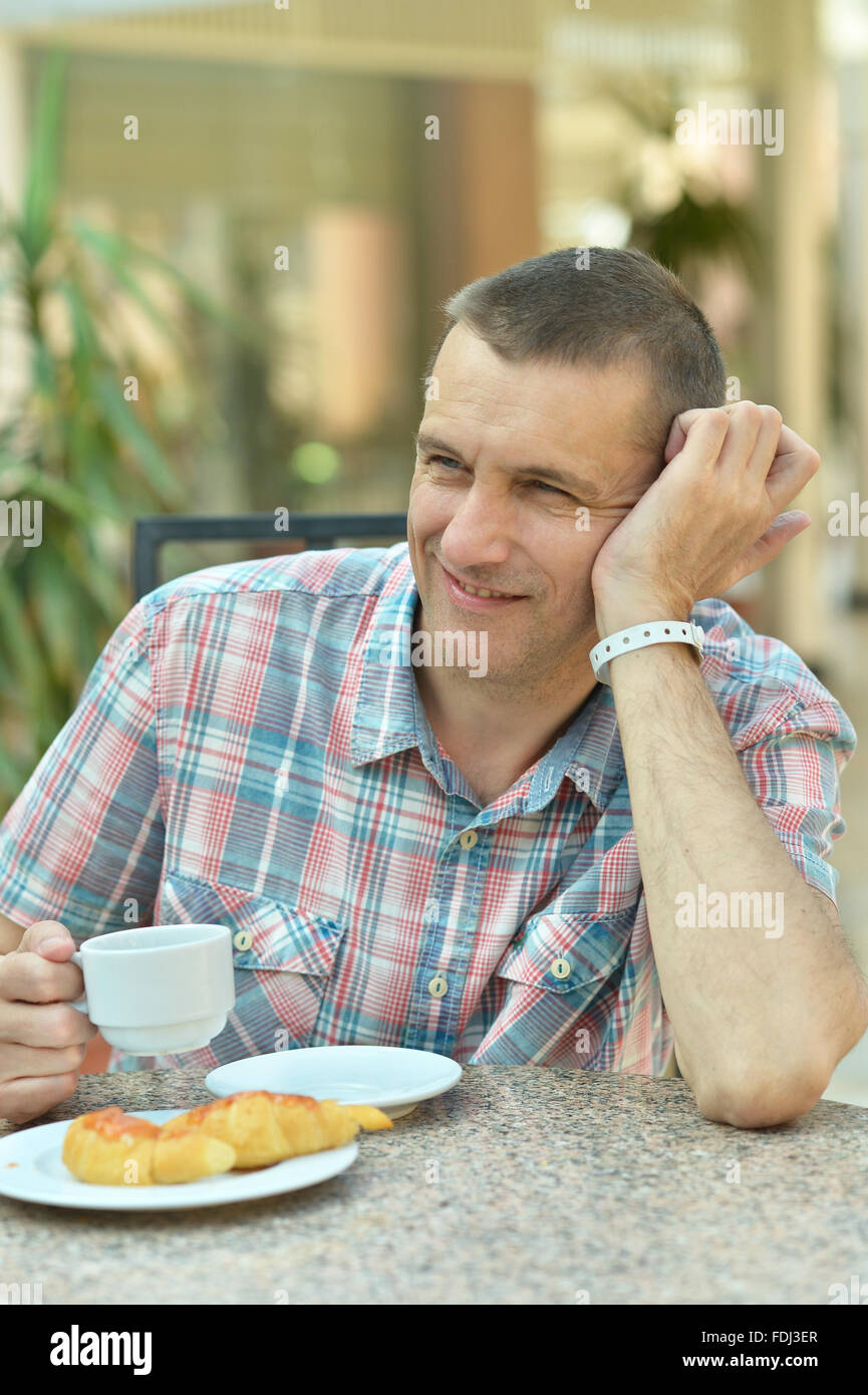 Attractive man breakfast hi-res stock photography and images - Alamy