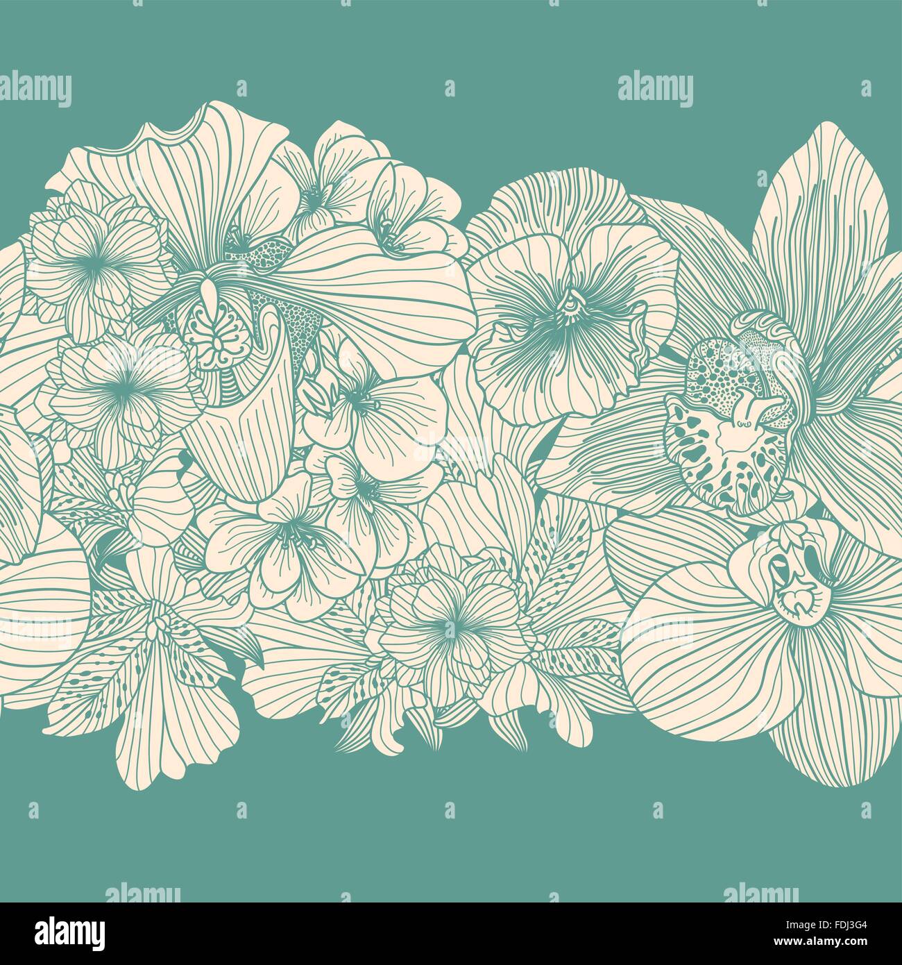 Seamless flower border Stock Vector Image & Art - Alamy