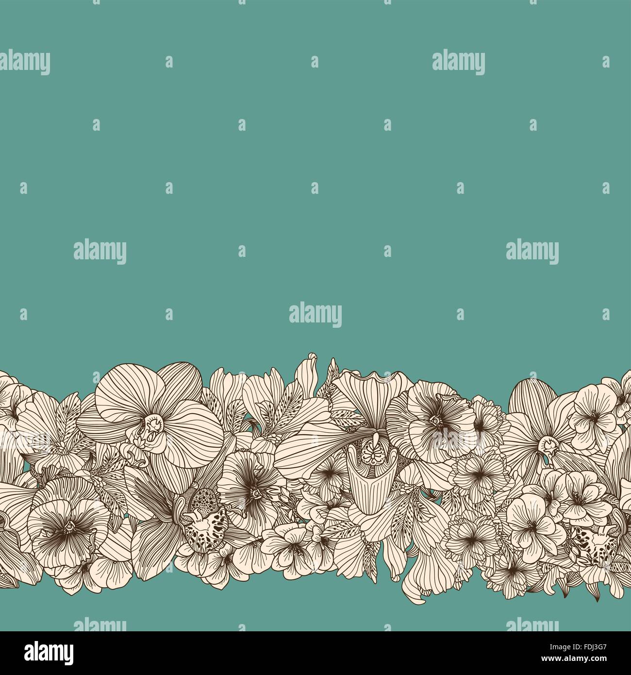 Seamless vintage flower border Stock Vector Image & Art - Alamy