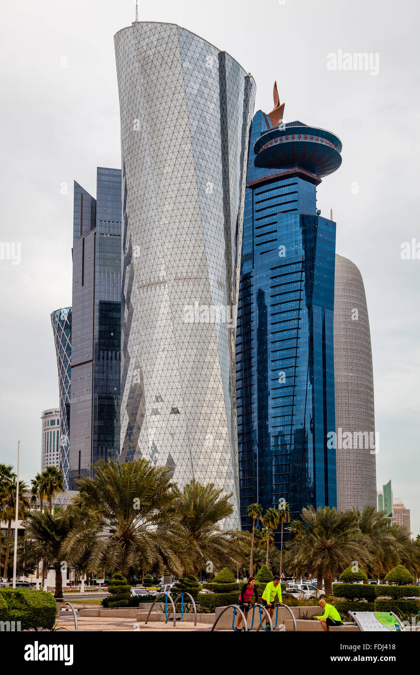 Doha Skyscrapers Taken From The Corniche, Doha, Qatar Stock Photo - Alamy