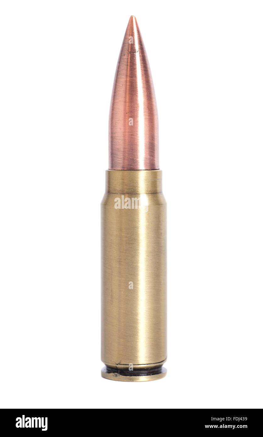 Bullet isolated on white background Stock Photo - Alamy