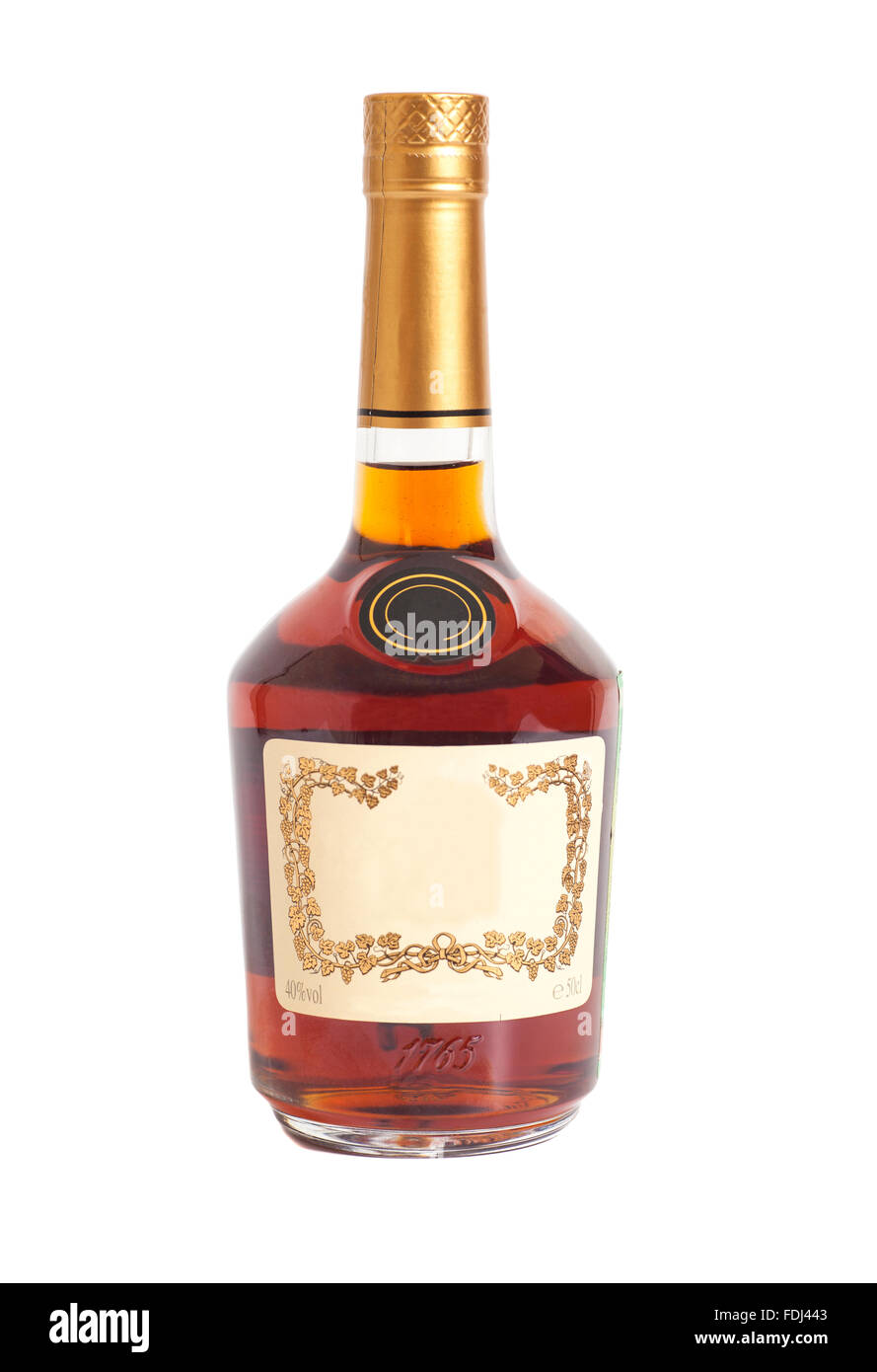 Cognac bottle isolated on white background Stock Photo - Alamy