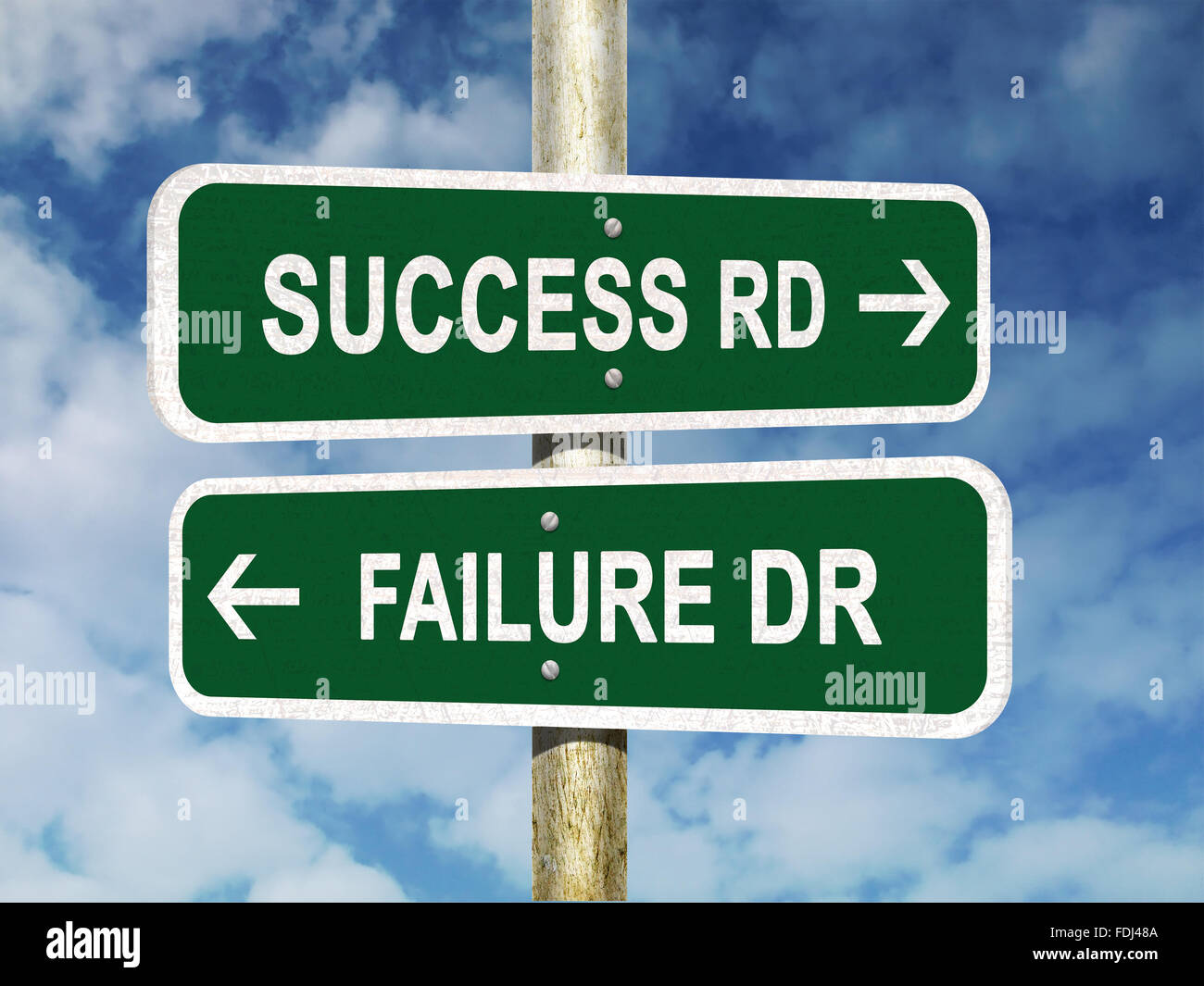 Success or Failure Road Sign Stock Photo - Alamy