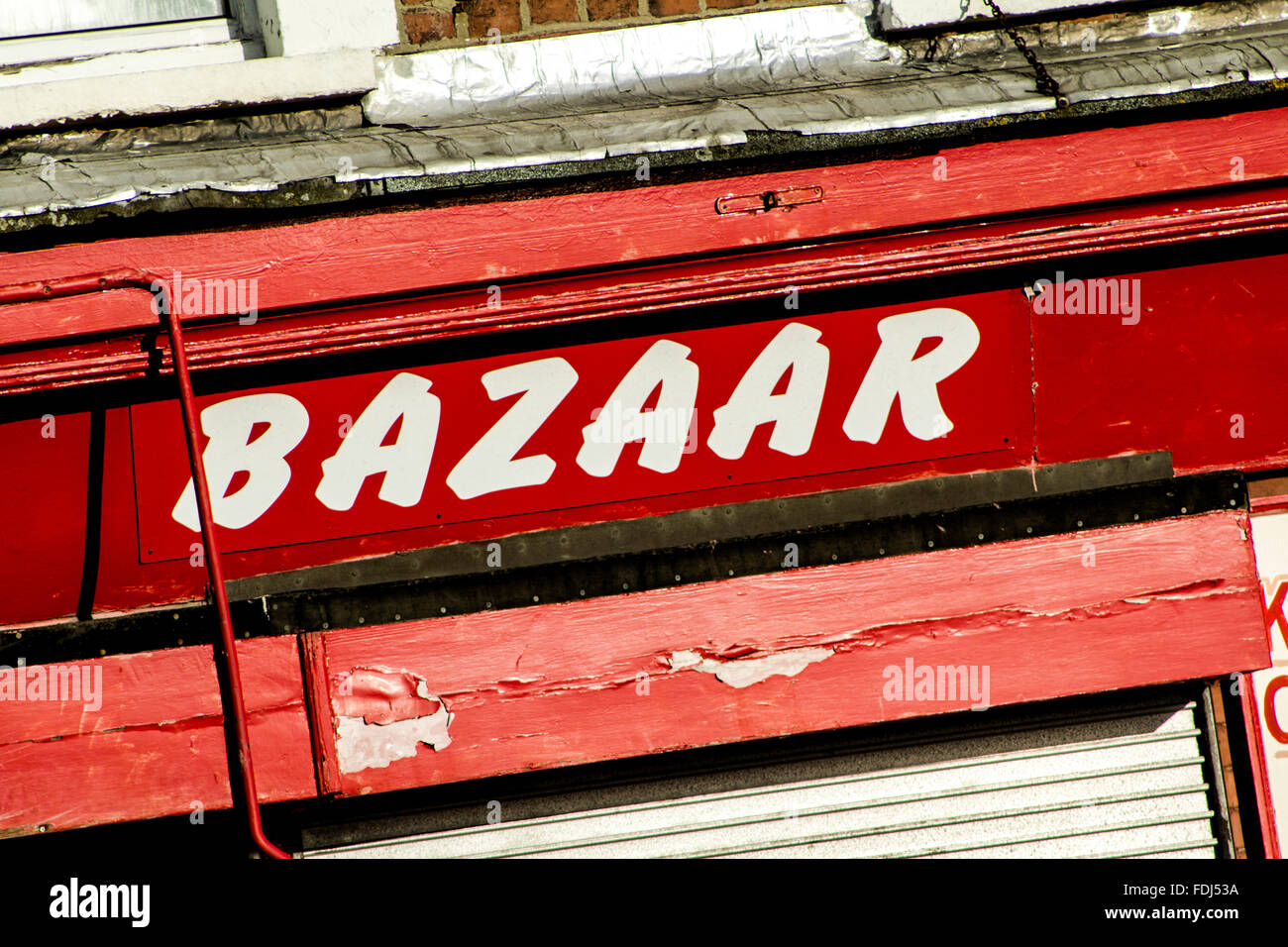 Bazaar Old Shop Sign, Southend on Sea Stock Photo - Alamy