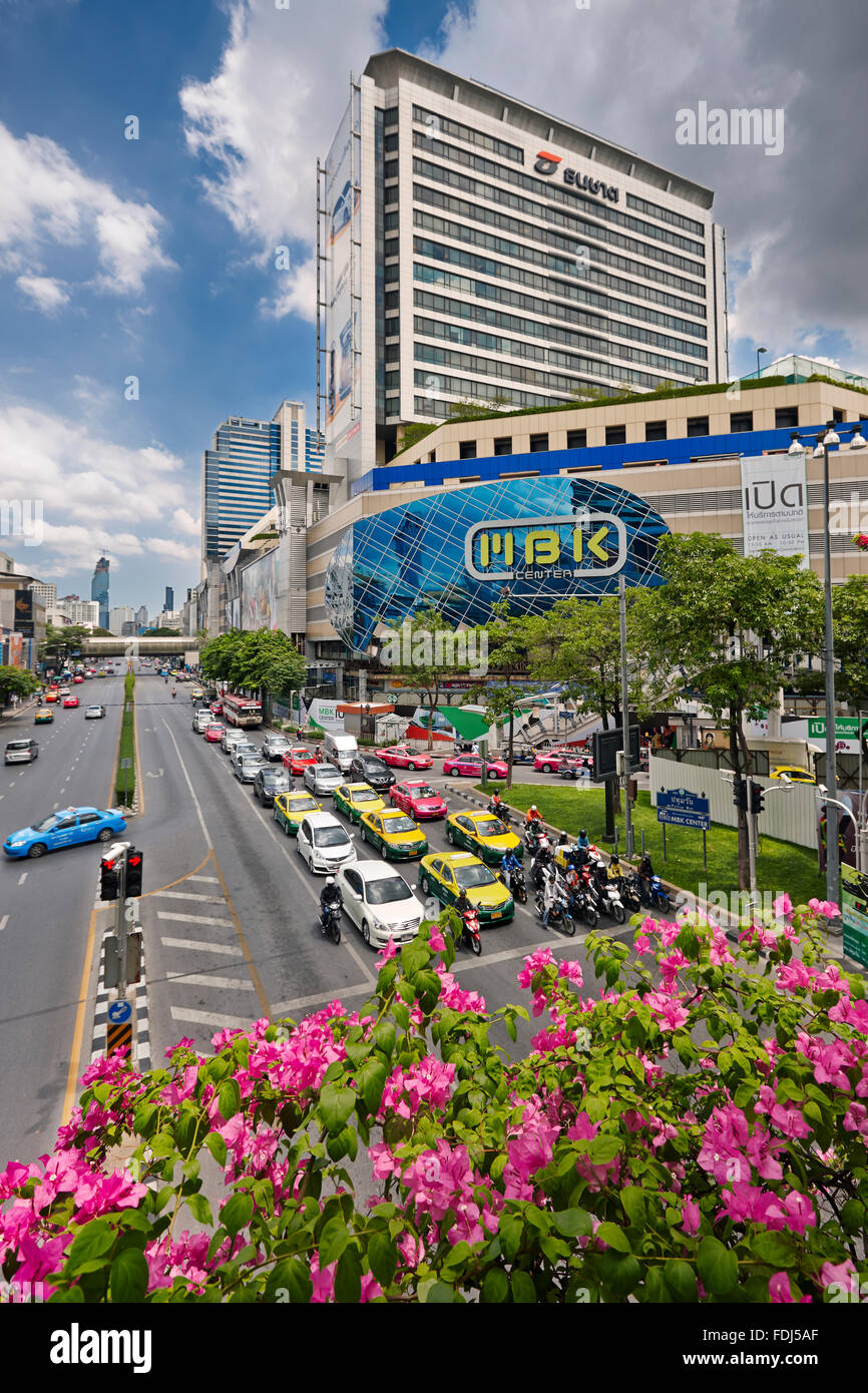 Phayathai Road and MBK Shopping Center. Bangkok, Thailand Stock Photo ...