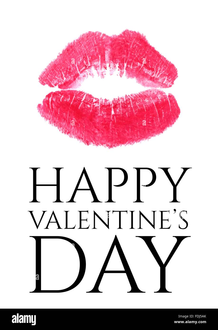 Valentine card with lipstick kiss Stock Vector Image & Art - Alamy