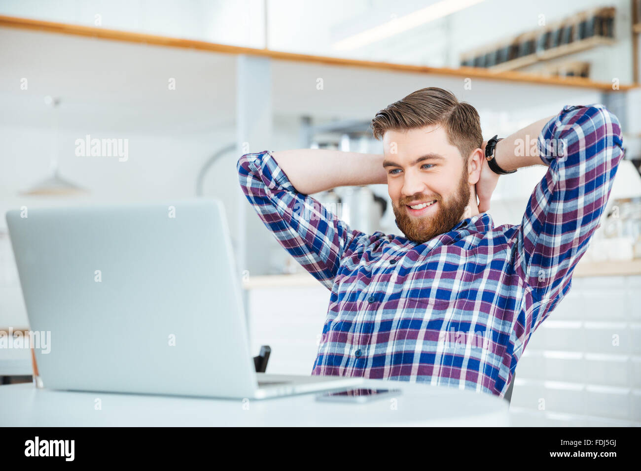 Man using laptop computer in hi-res stock photography and images - Alamy