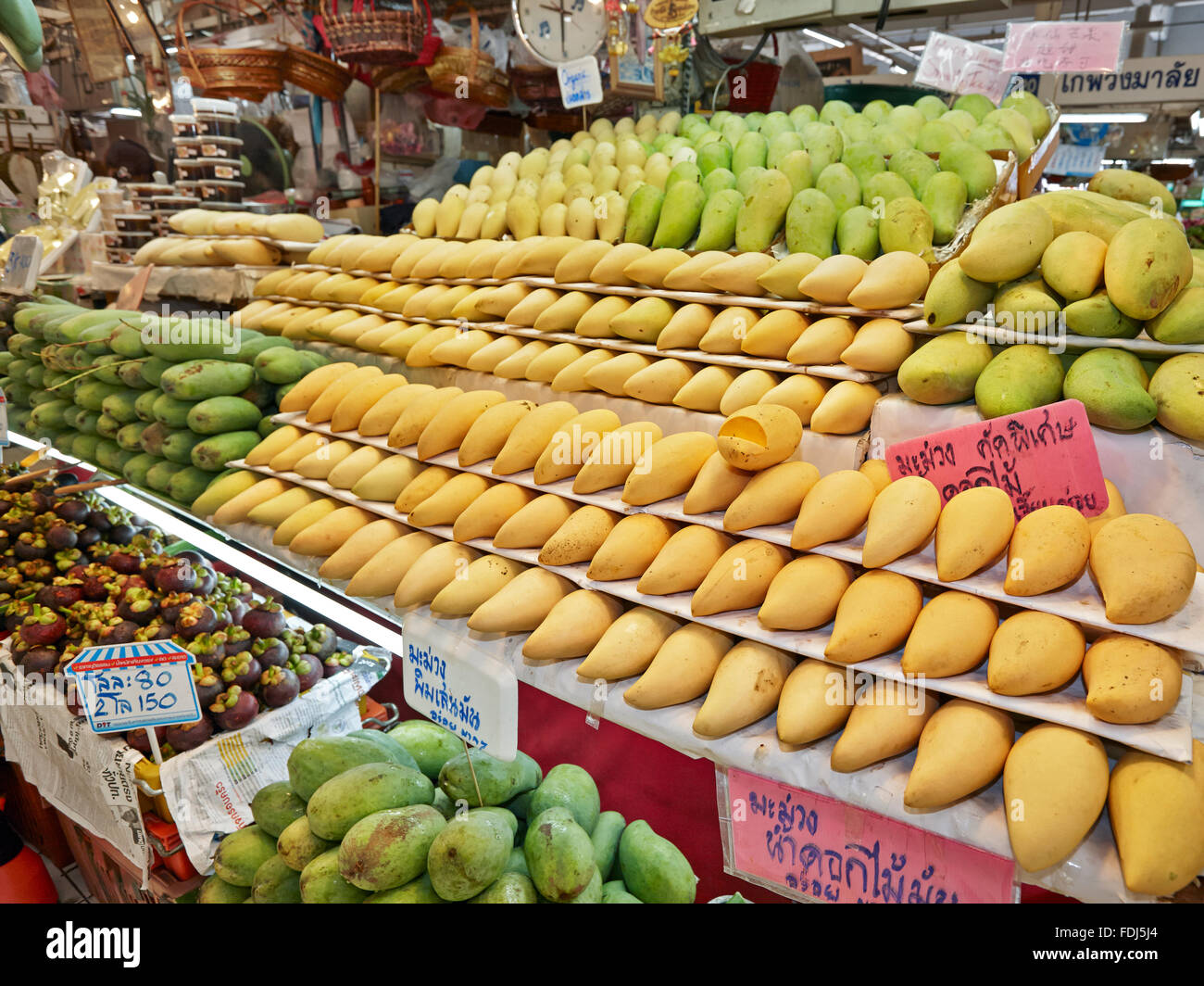 Fruit stall at Or Tor Kor (OTK) Fresh Market. Bangkok, Thailand Stock ...