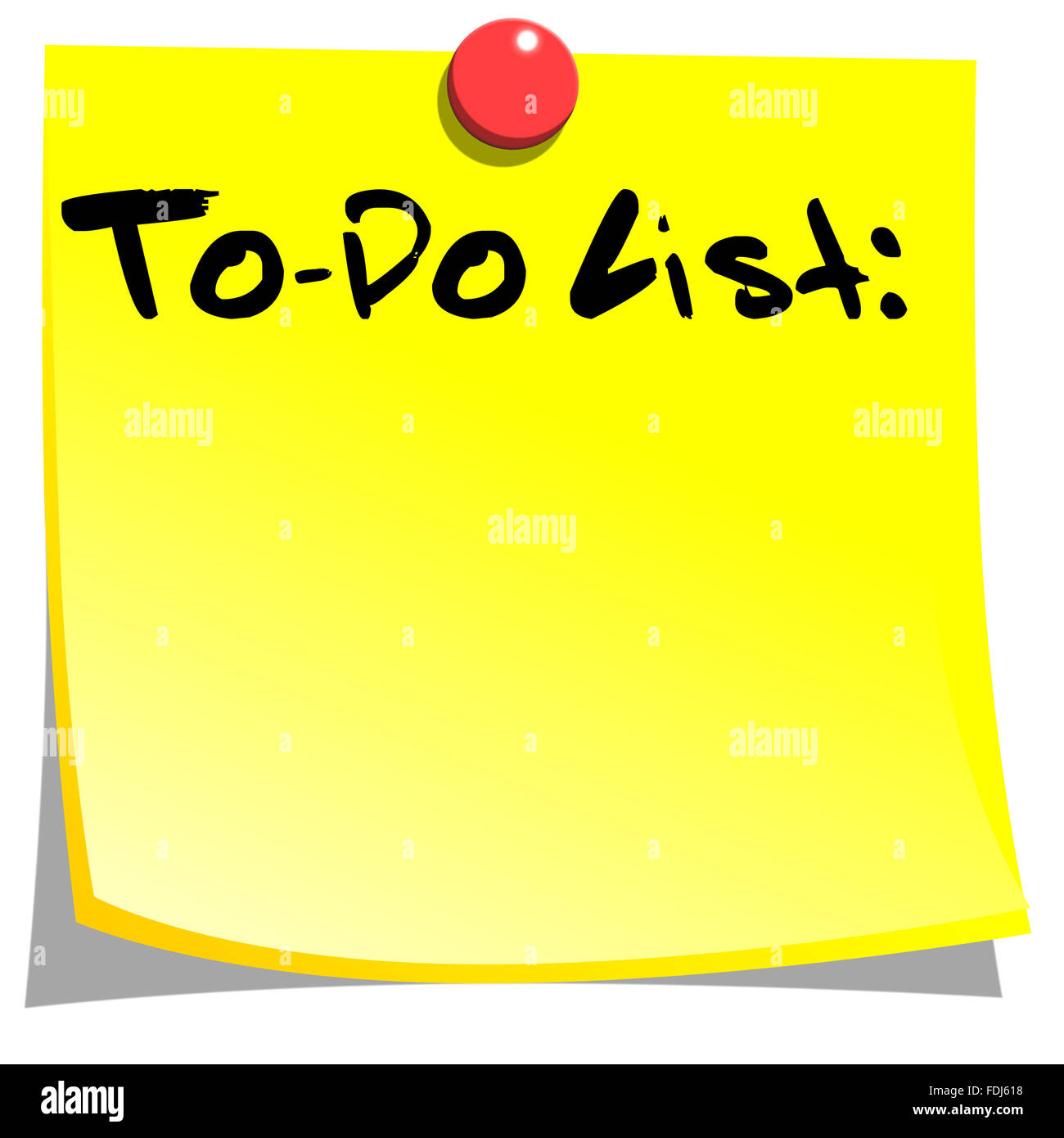 Yellow sticky note - To Do List Stock Photo - Alamy
