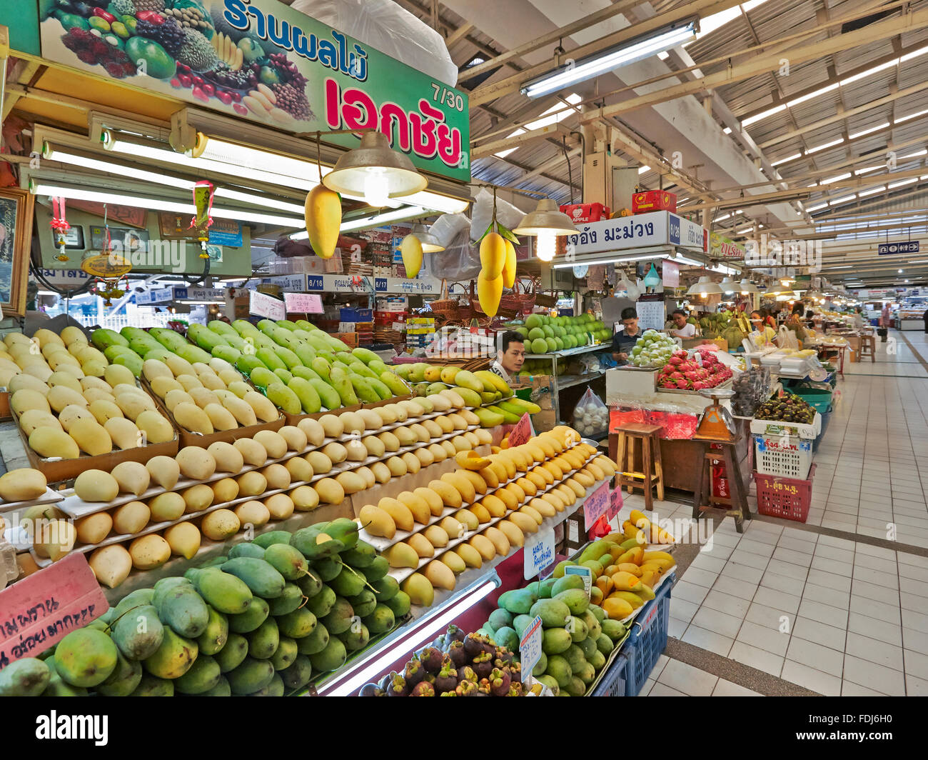 Fruit stall at Or Tor Kor (OTK) Fresh Market. Bangkok, Thailand Stock ...