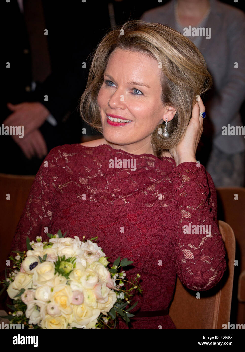 Queen Mathilde of Belgium attend the galaconcert of the Young Belgian ...