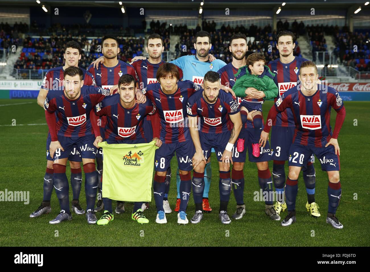 Eibar, Spain. 30th Jan, 2016. Eibar team group line-up (Eibar) Football ...