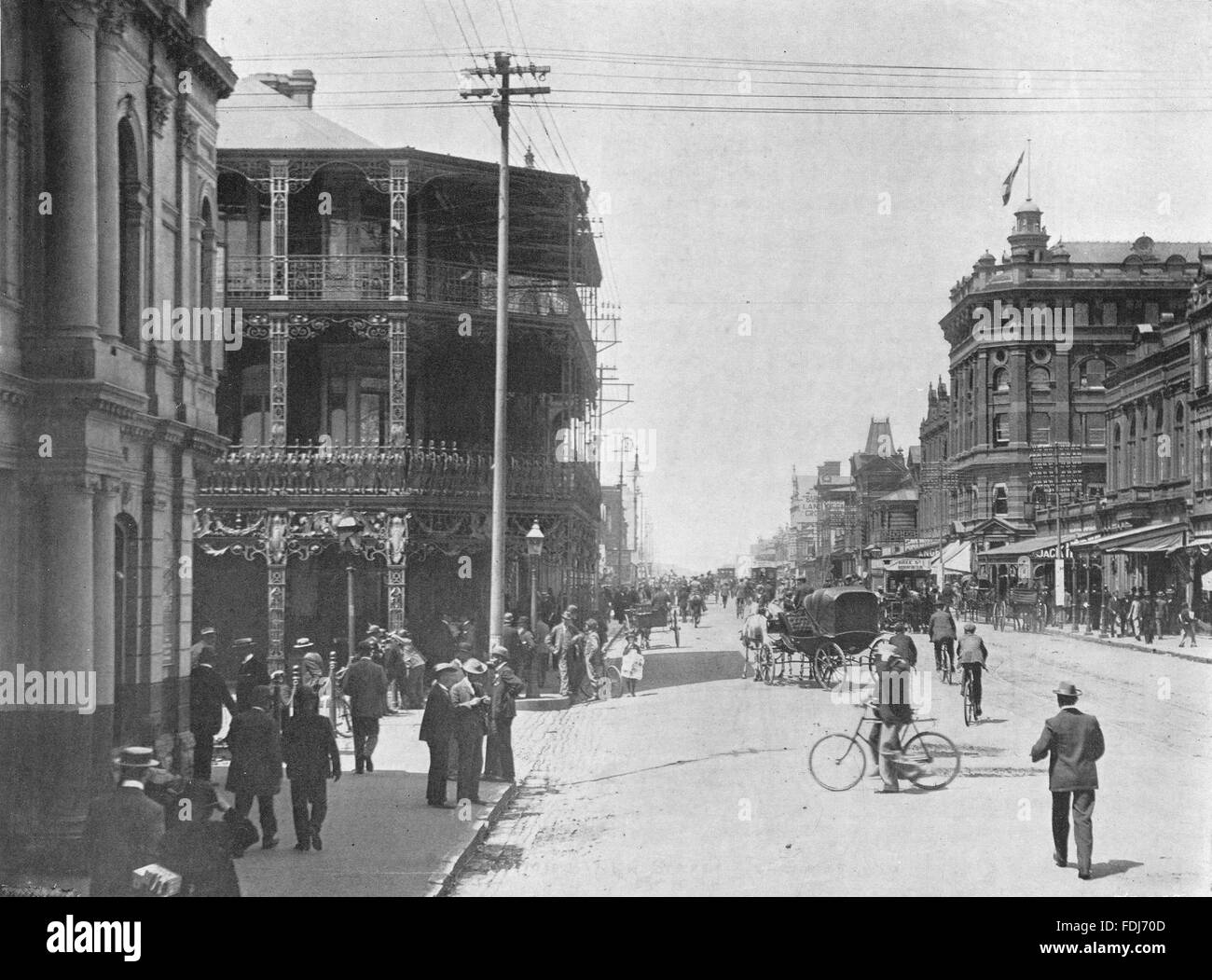 SOUTH AFRICA: Commissioner street, Johannesburg, antique print 1899 ...