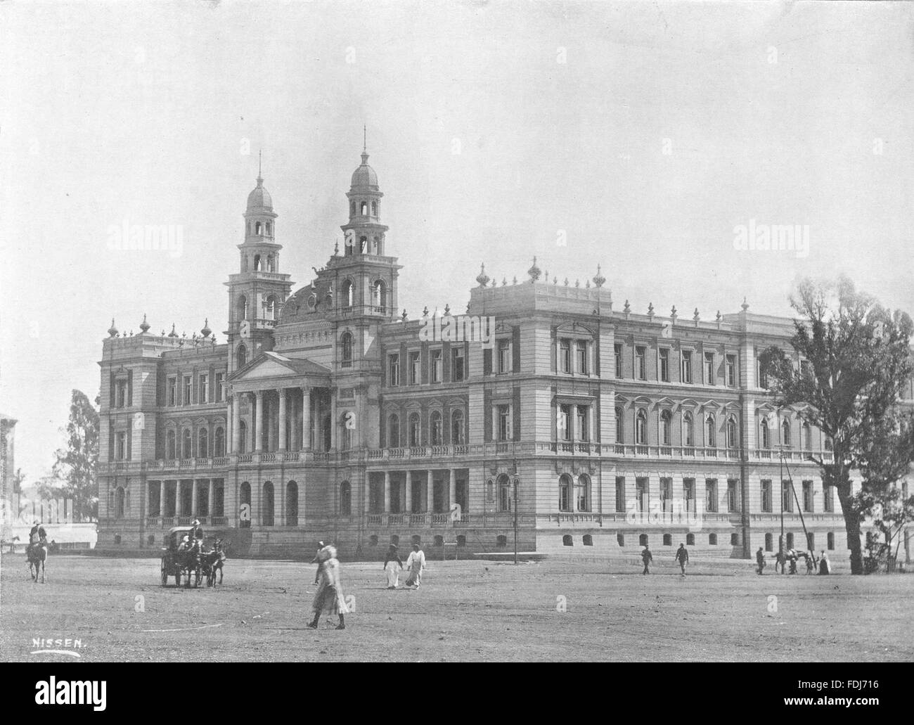 SOUTH AFRICA: Palace of Justice, Pretoria, antique print 1899 Stock ...