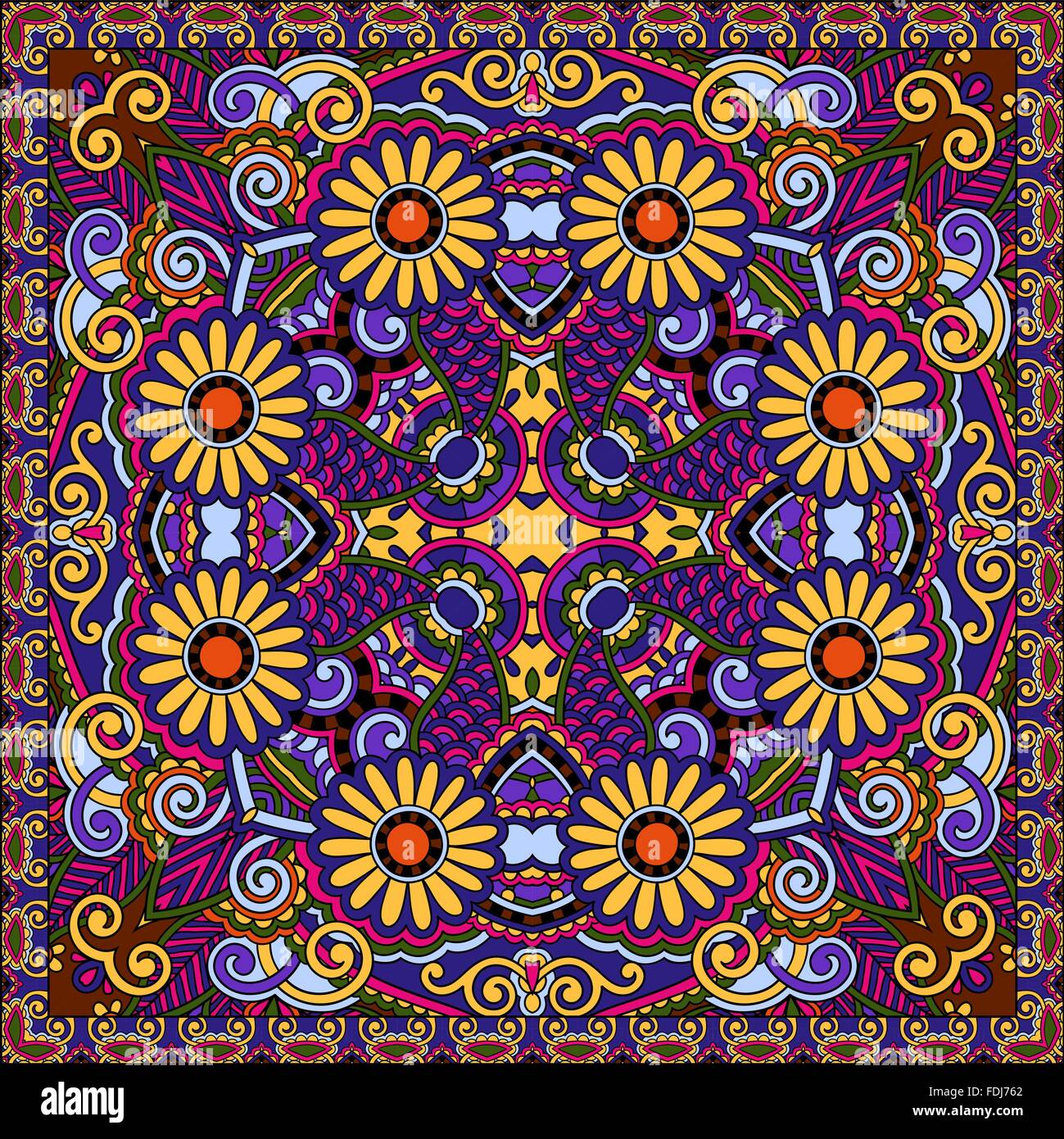 authentic silk neck scarf or kerchief square pattern design in u Stock ...