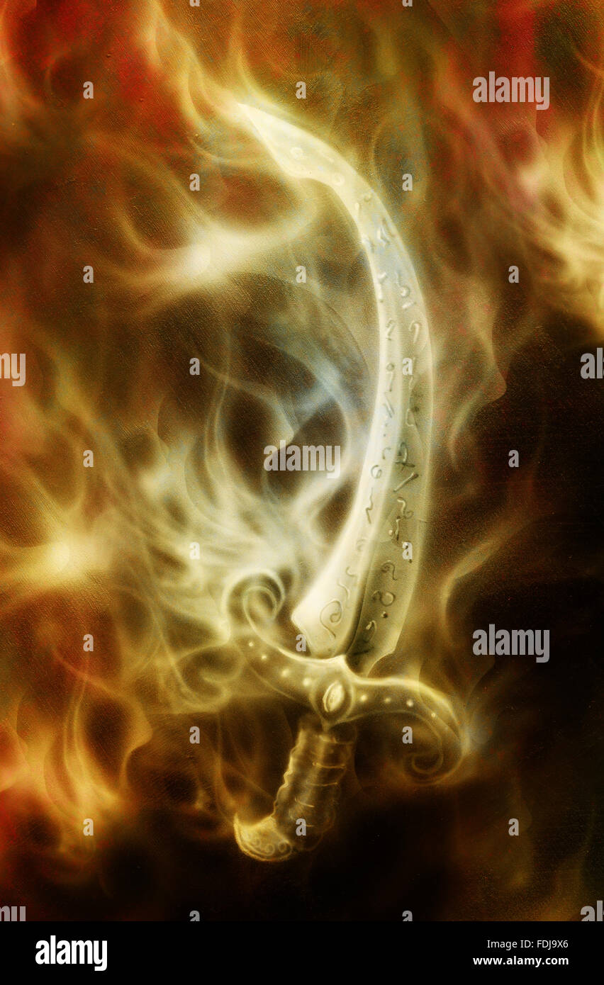 Fiery sword hi-res stock photography and images - Alamy