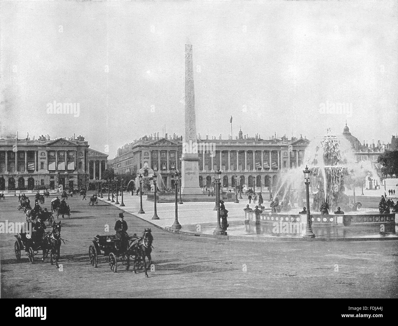 PARIS: Paris- The Place de La Concorde, antique print 1895 Stock Photo ...