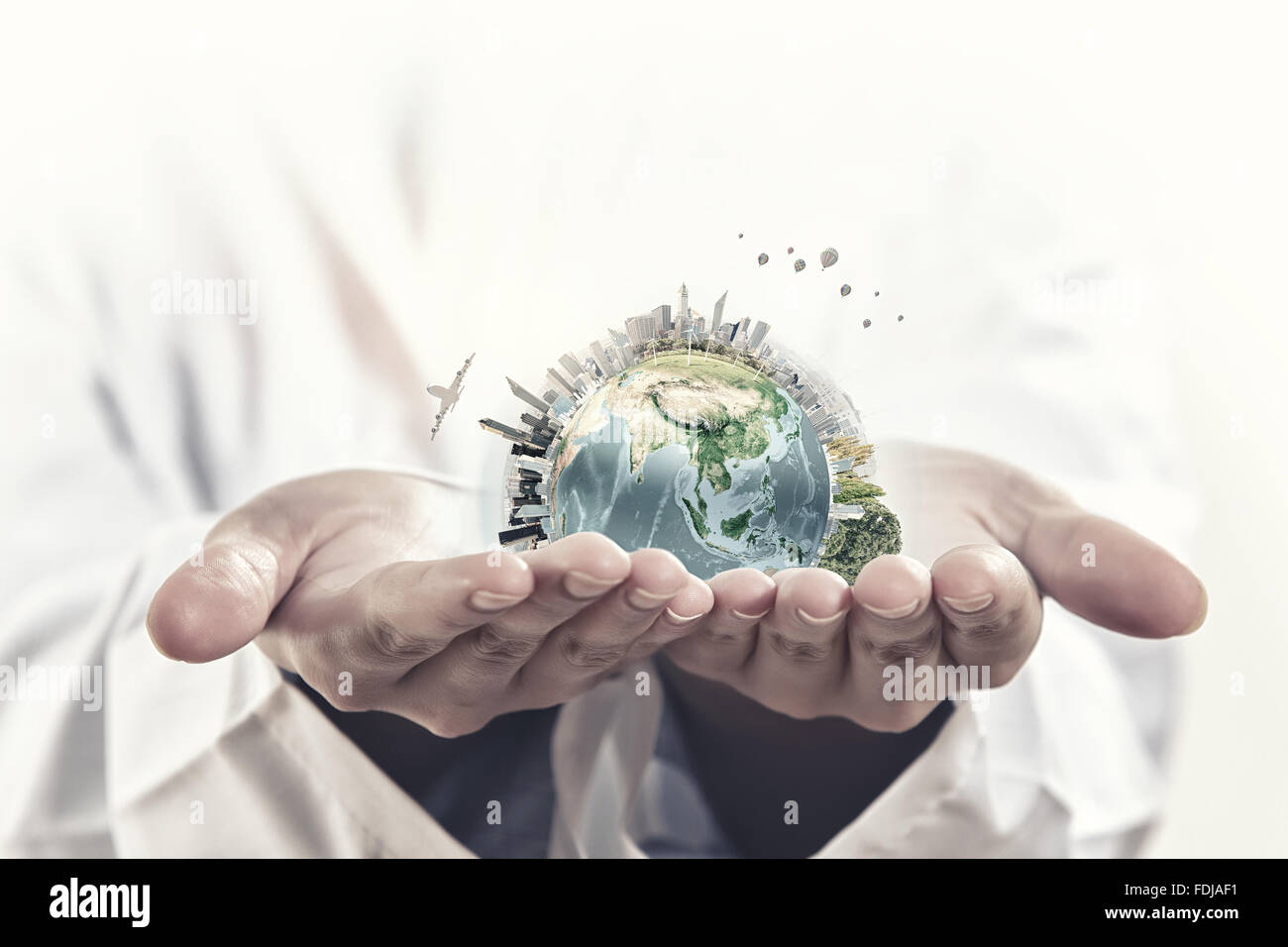 God Holding His Hands In The World