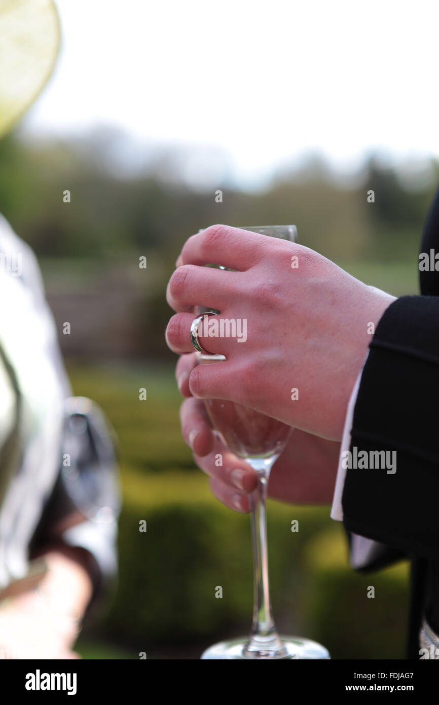 Champagne reception at traditional Scottish Wedding Stock Photo - Alamy