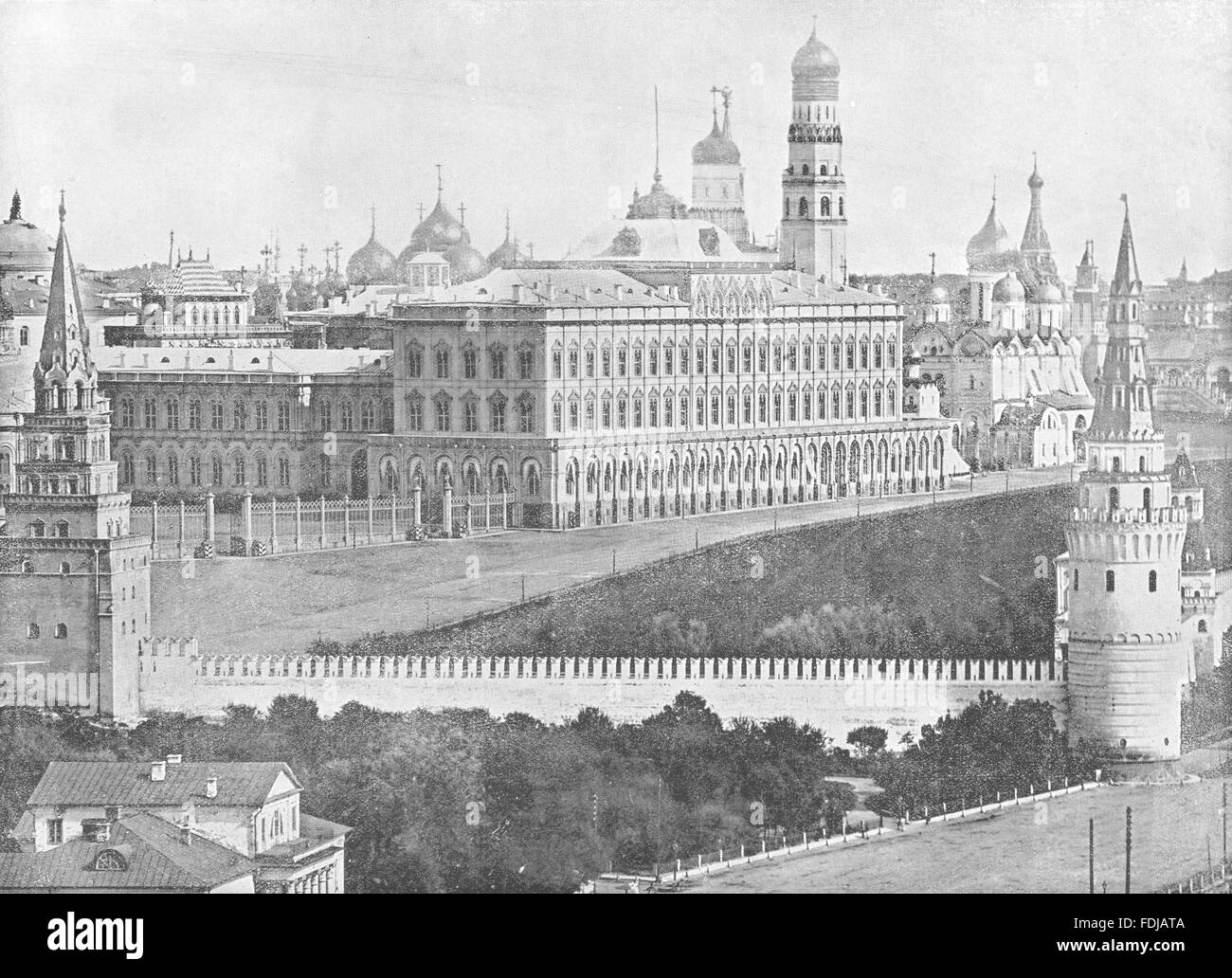 RUSSIA: Moscow- The Imperial Palace, within the Kremlin, antique print ...