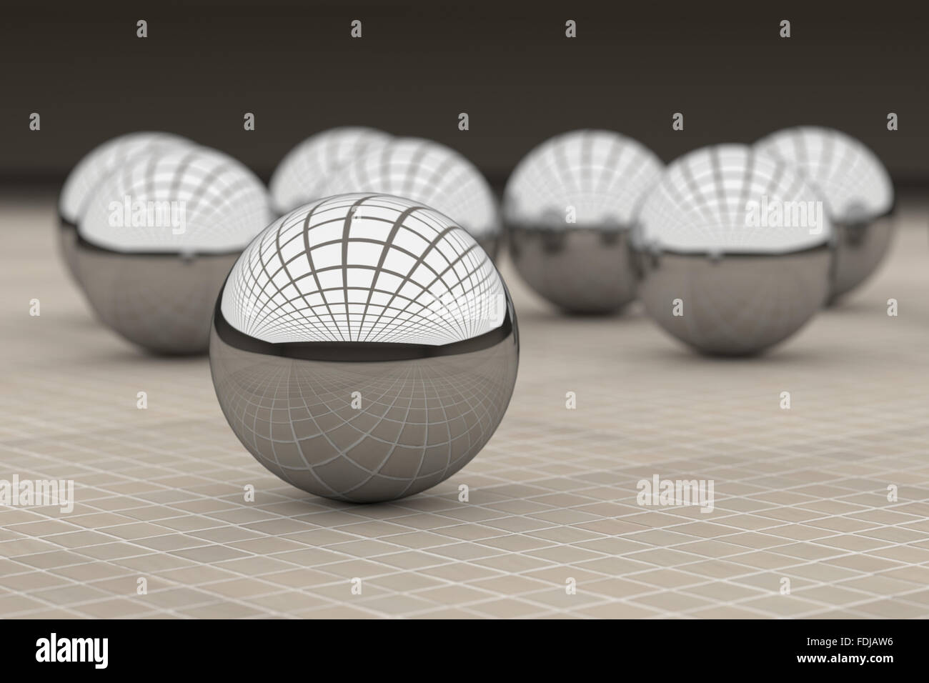 3d rendering metal balls reflecting hi-res stock photography and images ...