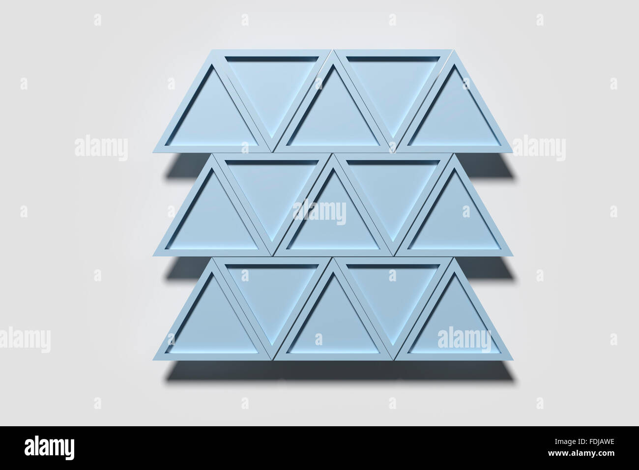 3d rendering of blue triangles arranged in lines Stock Photo - Alamy