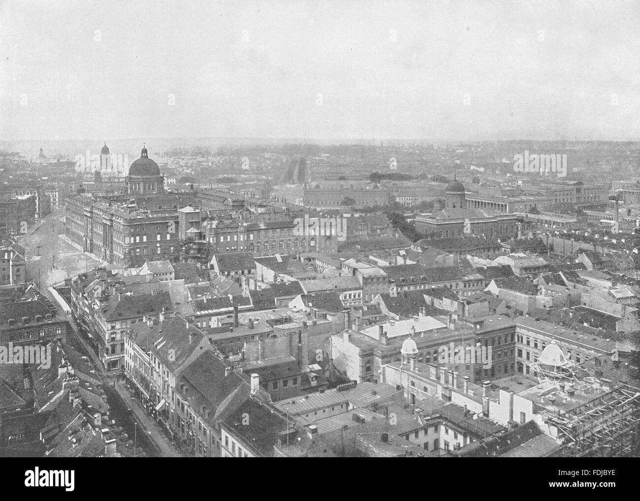 GERMANY: Berlin- Panorama of the City, antique print 1895 Stock Photo ...