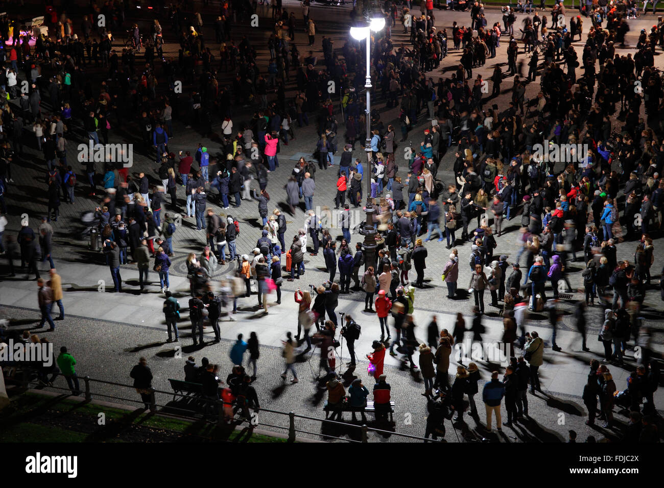 Berlin, Germany, crowd at the Pariser Platz in Berlin-Mitte Stock Photo ...