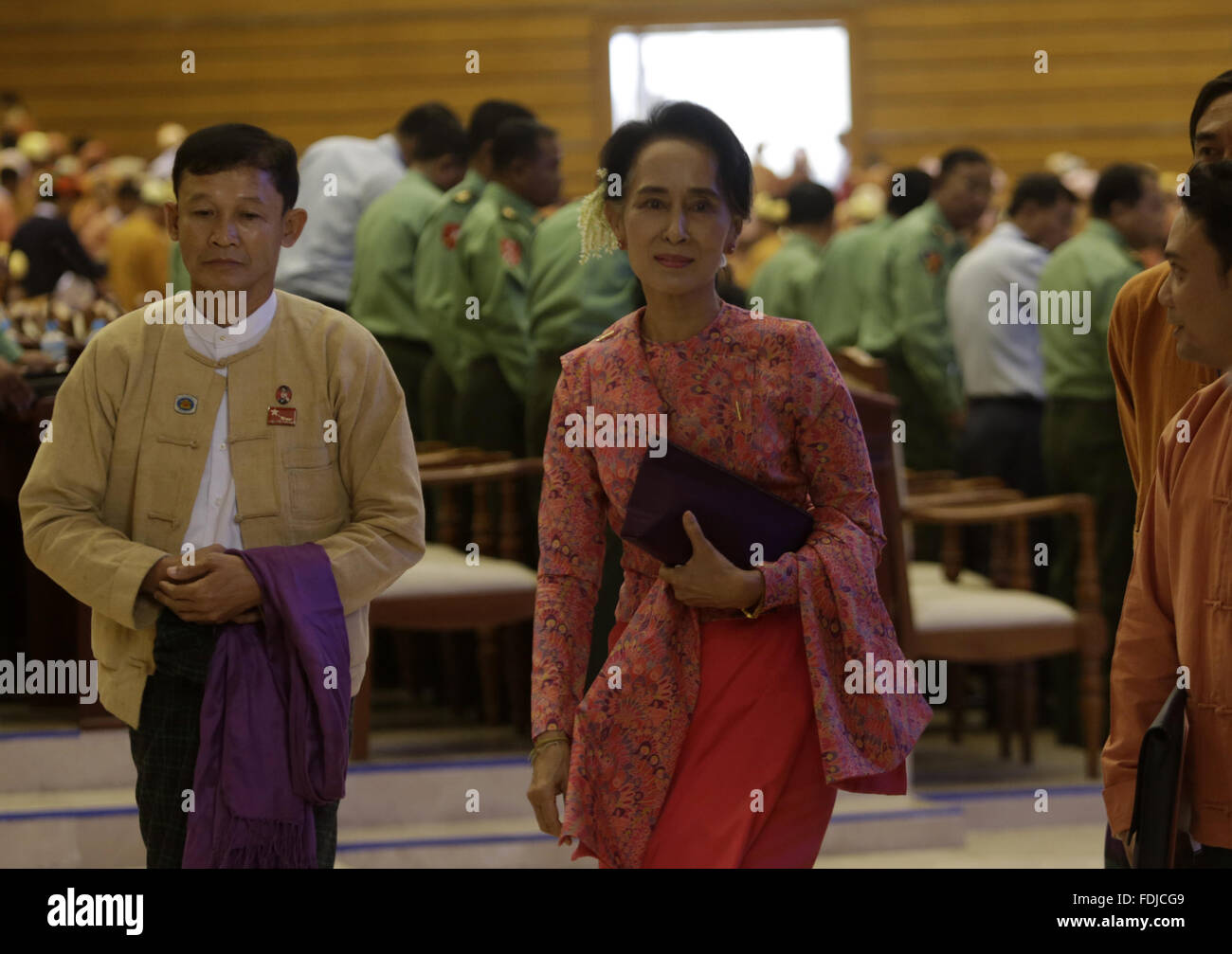 Nay Pyi Taw, Myanmar. 1st Feb, 2016. National League for Democracy ...