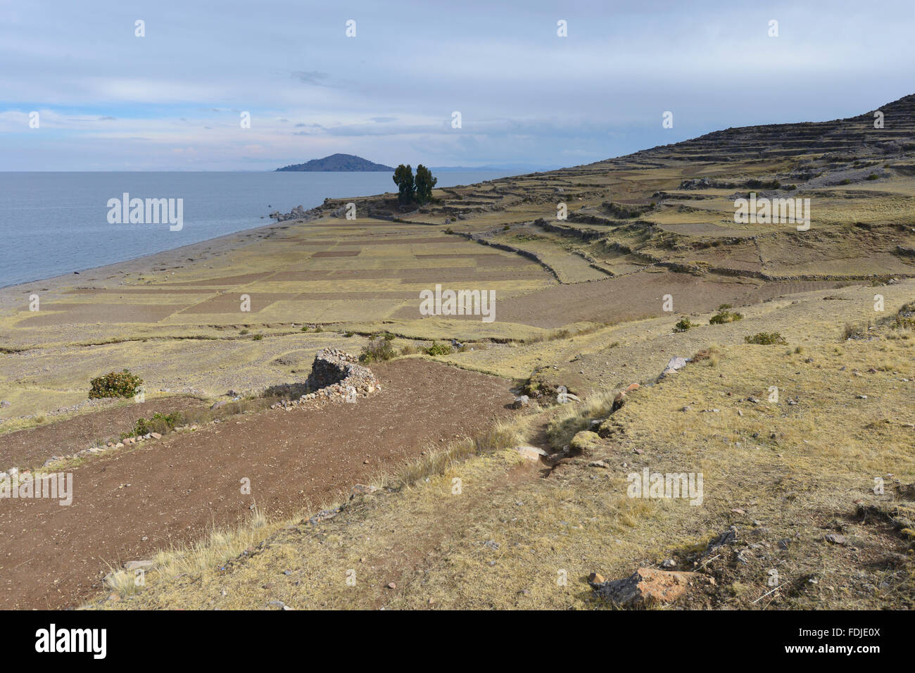 Amantani Island in Titicaca lake, Peru Stock Photo - Alamy