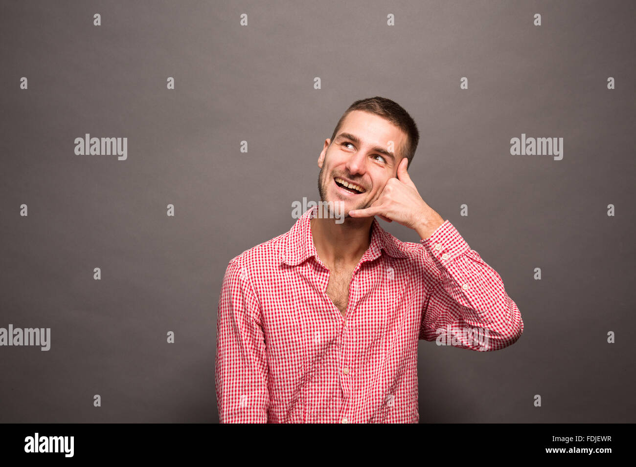 Phone gesture call man cell hi-res stock photography and images - Alamy