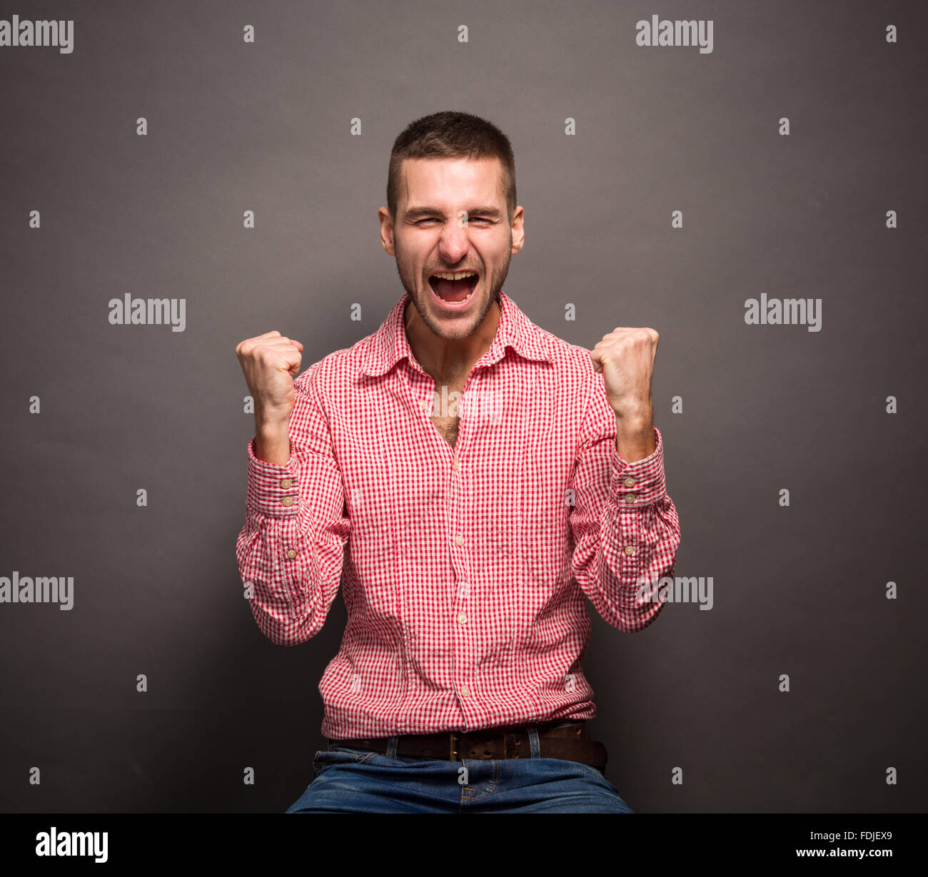 Man is the winner Stock Photo - Alamy