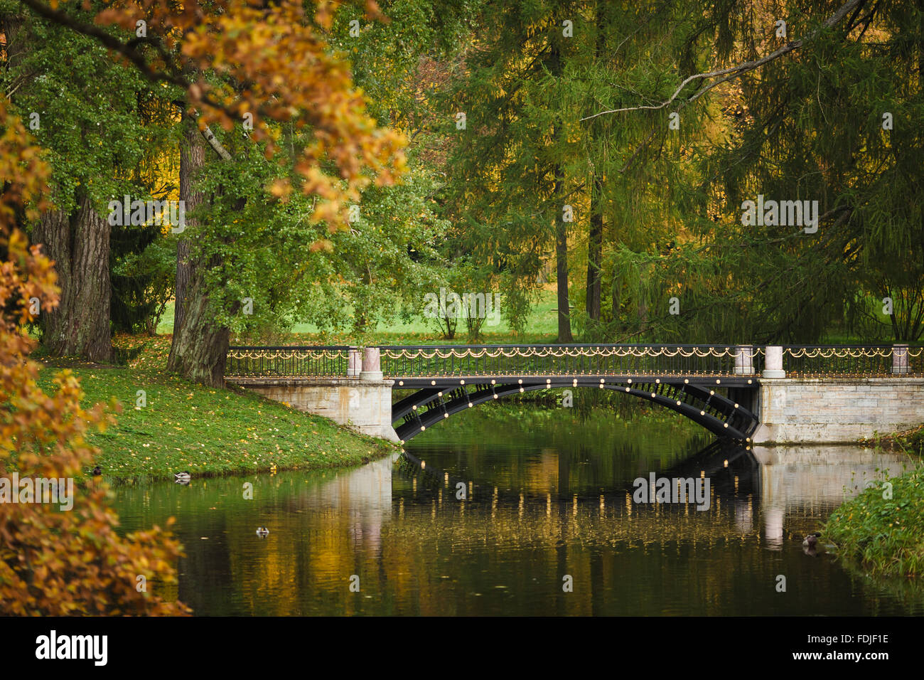 Autumn landscape in Pushkin city near St. Petersburg, Russia Stock ...