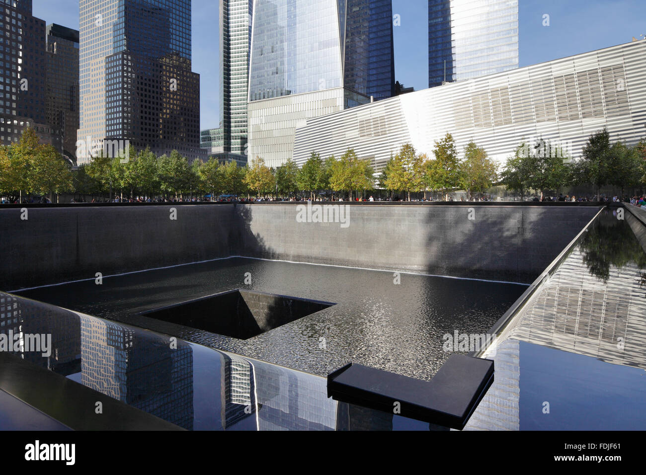 Ground zero memorial reflecting absence hi-res stock photography and ...
