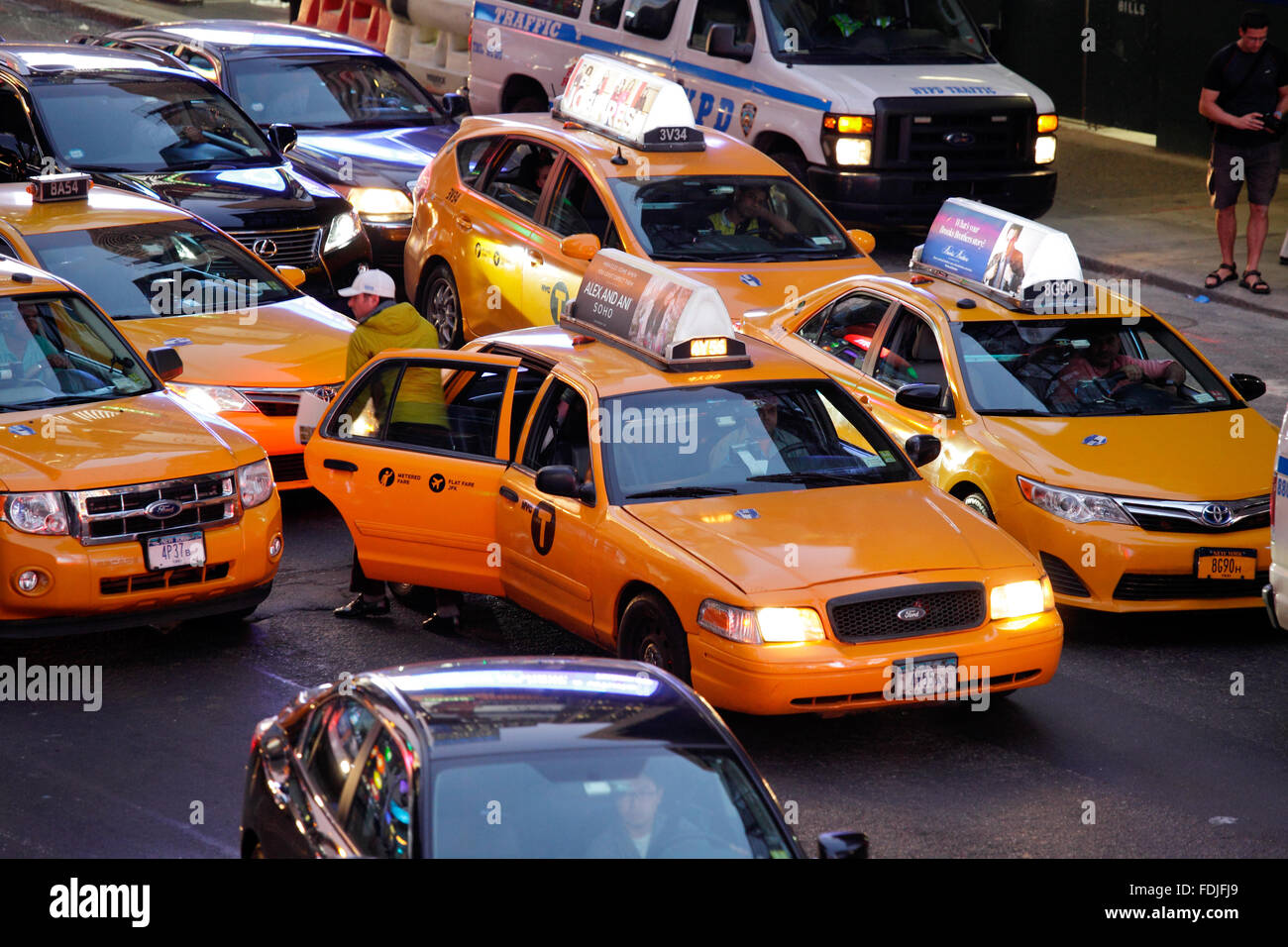 New York, USA, Jam at Times Square in Manhattan Stock Photo - Alamy