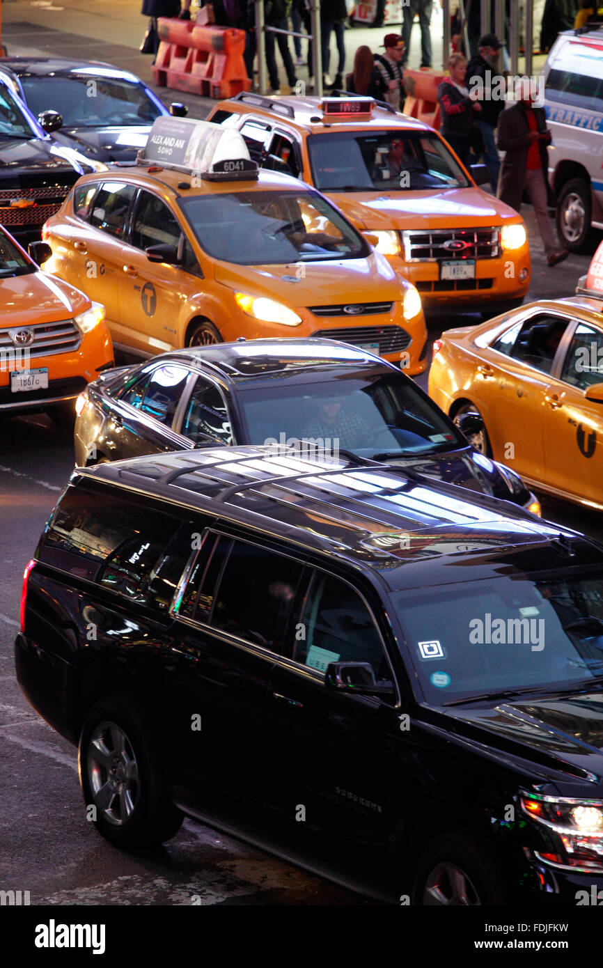 New York, USA, Jam at Times Square in Manhattan Stock Photo - Alamy