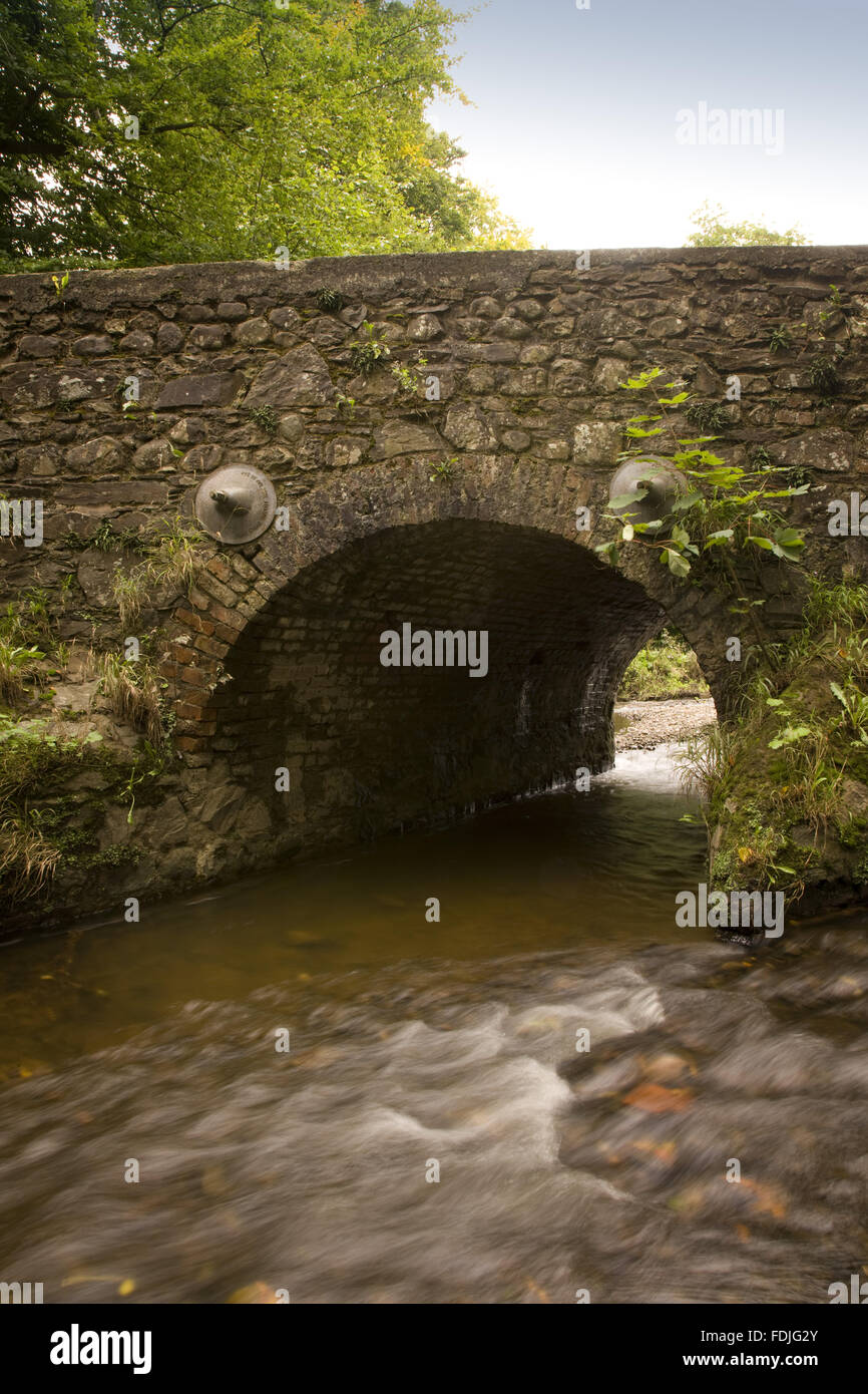 Rustic stone bridge over the river at Minnowburn, South Belfast, Co ...