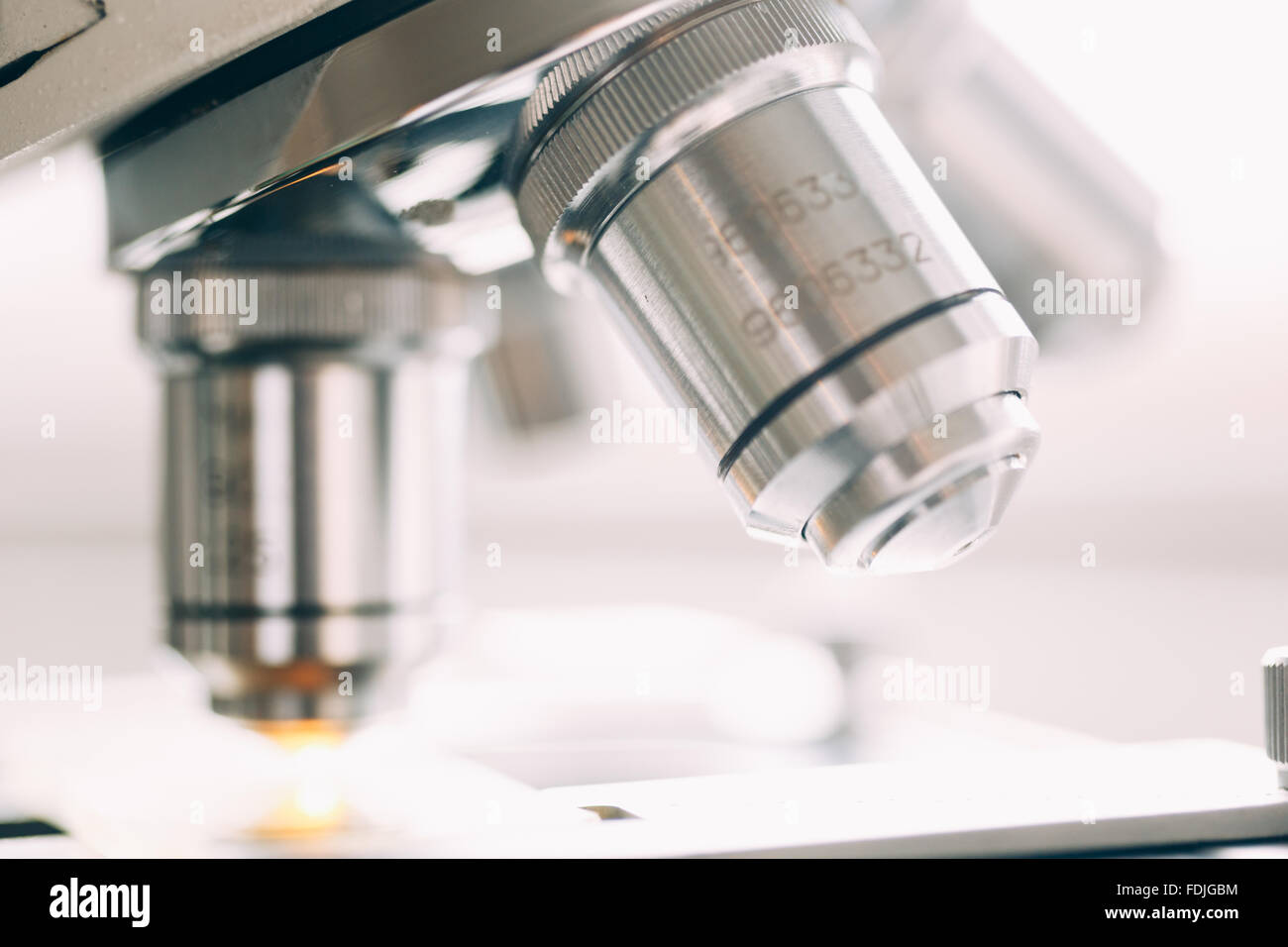 Microscope in Laboratory Stock Photo - Alamy