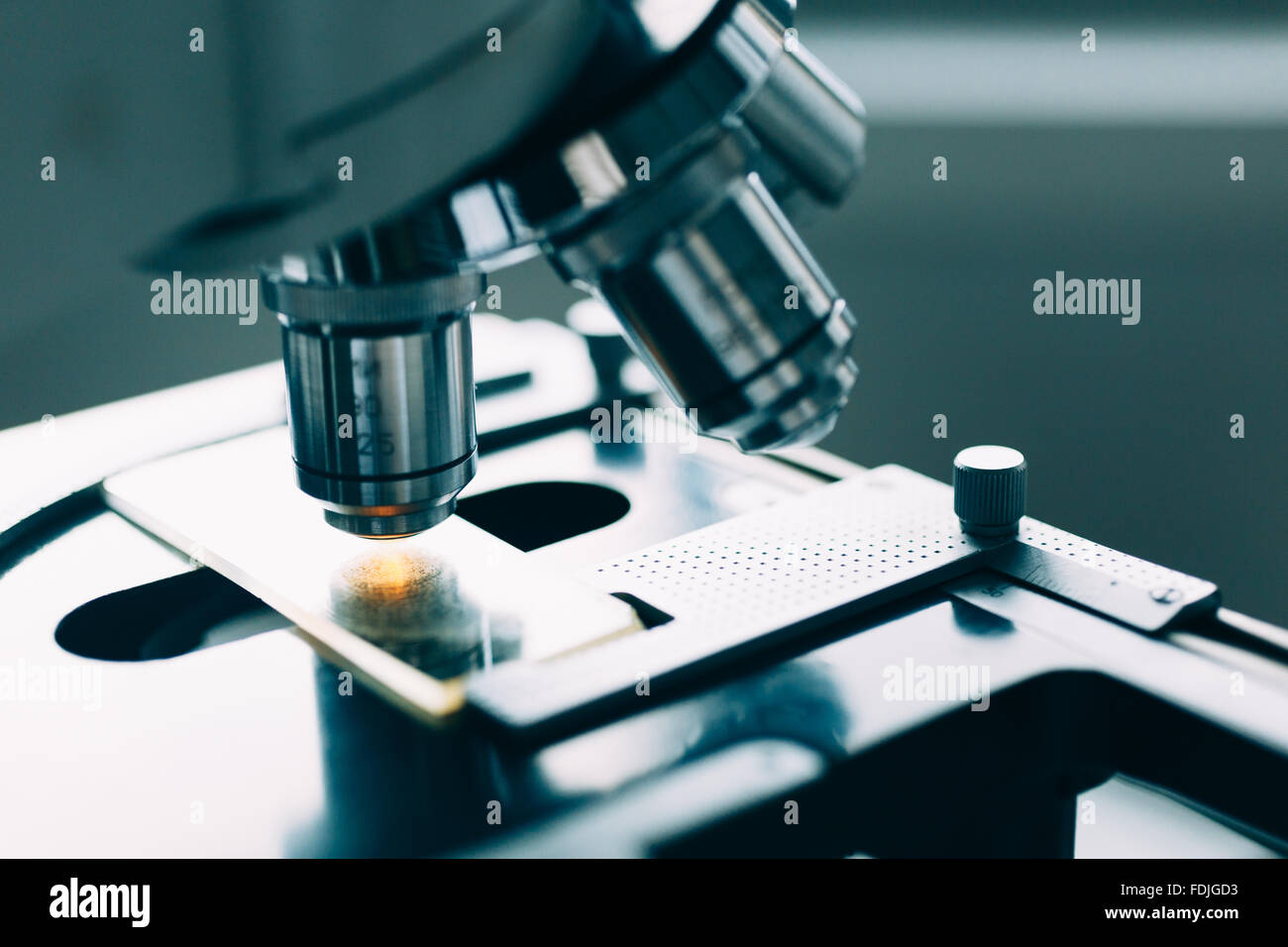 Microscope in Laboratory Stock Photo - Alamy