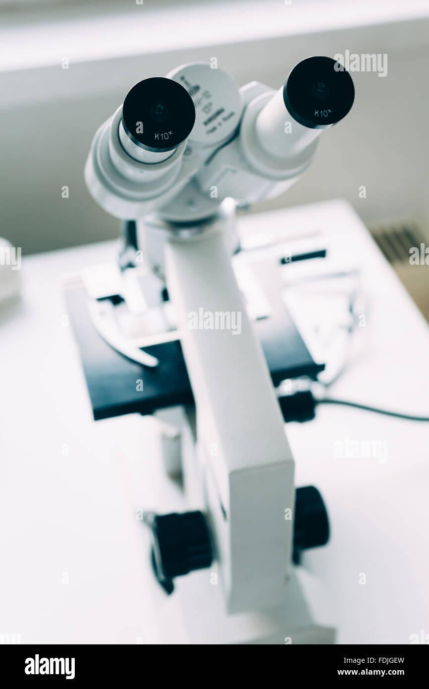 Microscope in Laboratory Stock Photo - Alamy