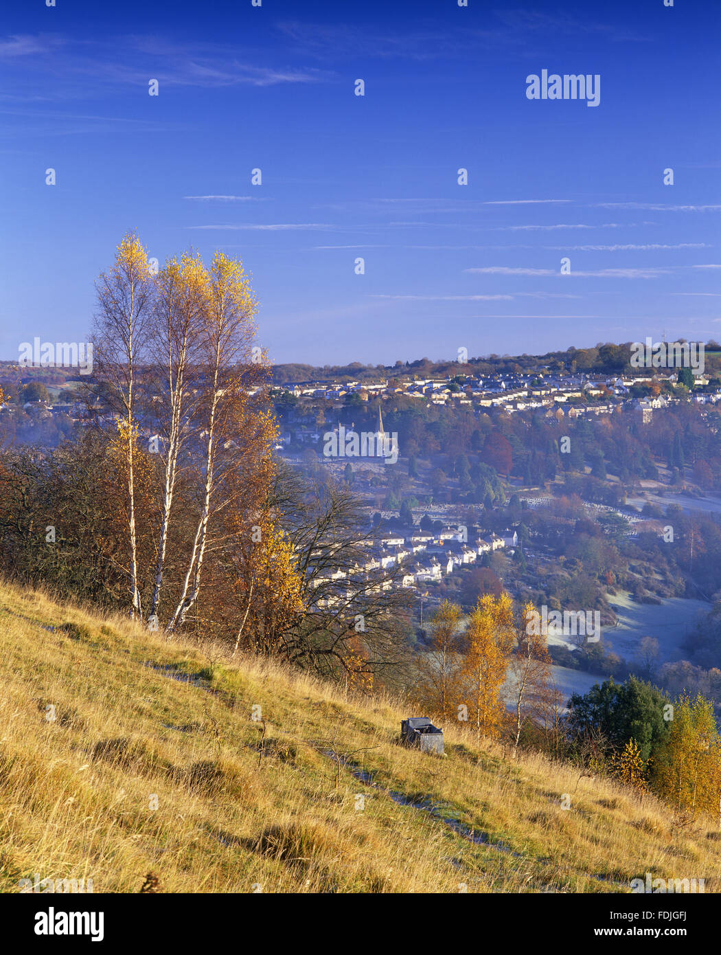 A view towards the houses of Stroud, from Rodborough Common, in ...