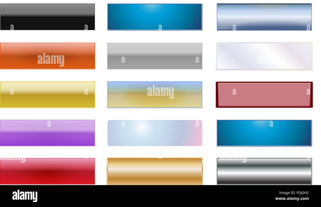 A Set of Fifteen Rectangular Blank Web Buttons Stock Photo - Alamy