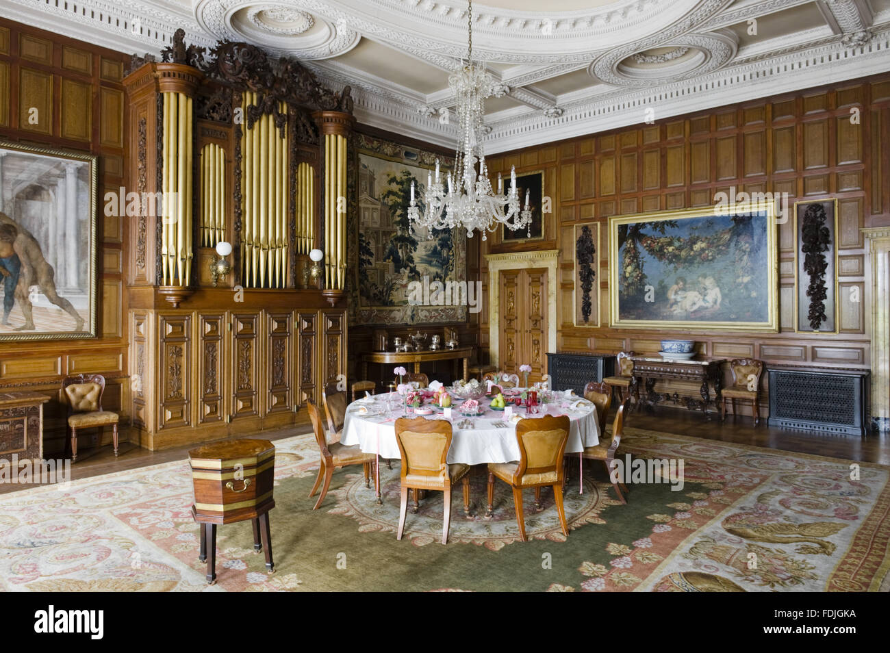 The Dining Room at Kingston Lacy, Dorset. The organ was installed in ...