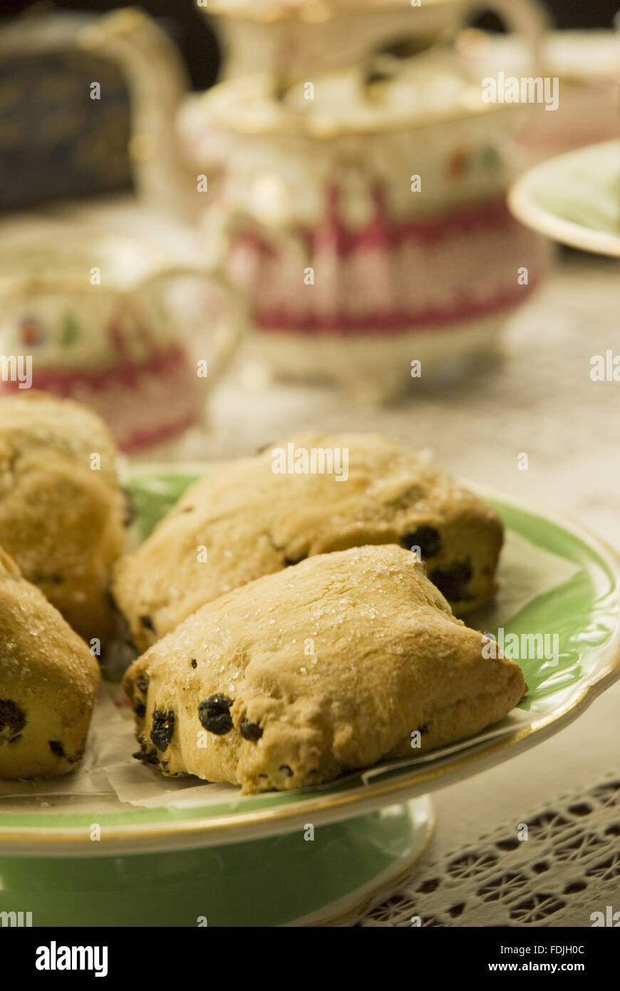 Afternoon tea with cakes at Speke Hall, Liverpool Stock Photo - Alamy