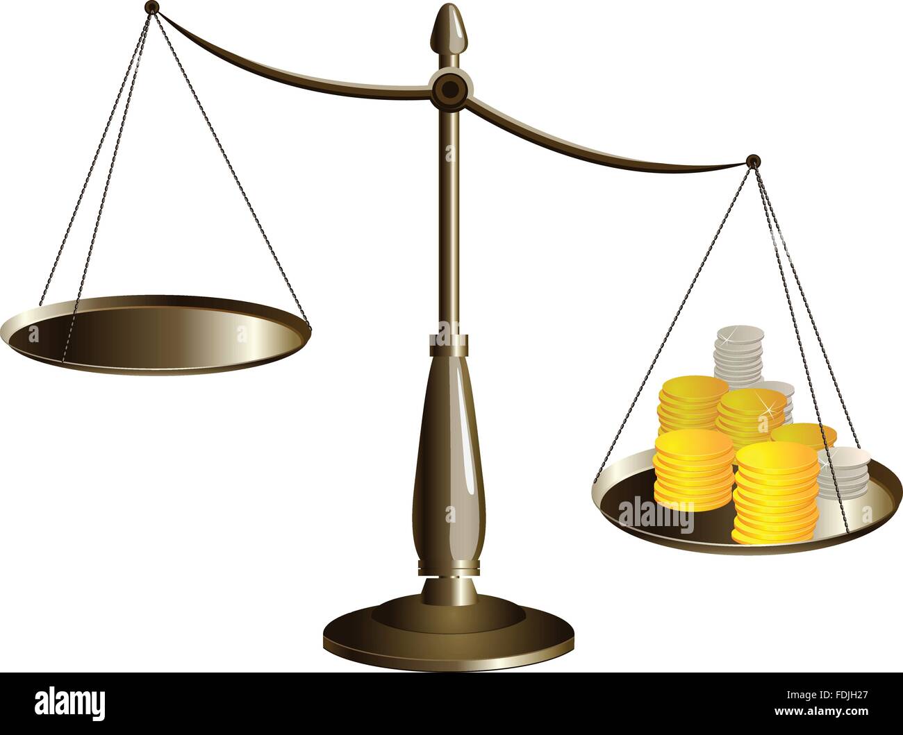 Scales with money vector illustration Stock Vector Image & Art - Alamy