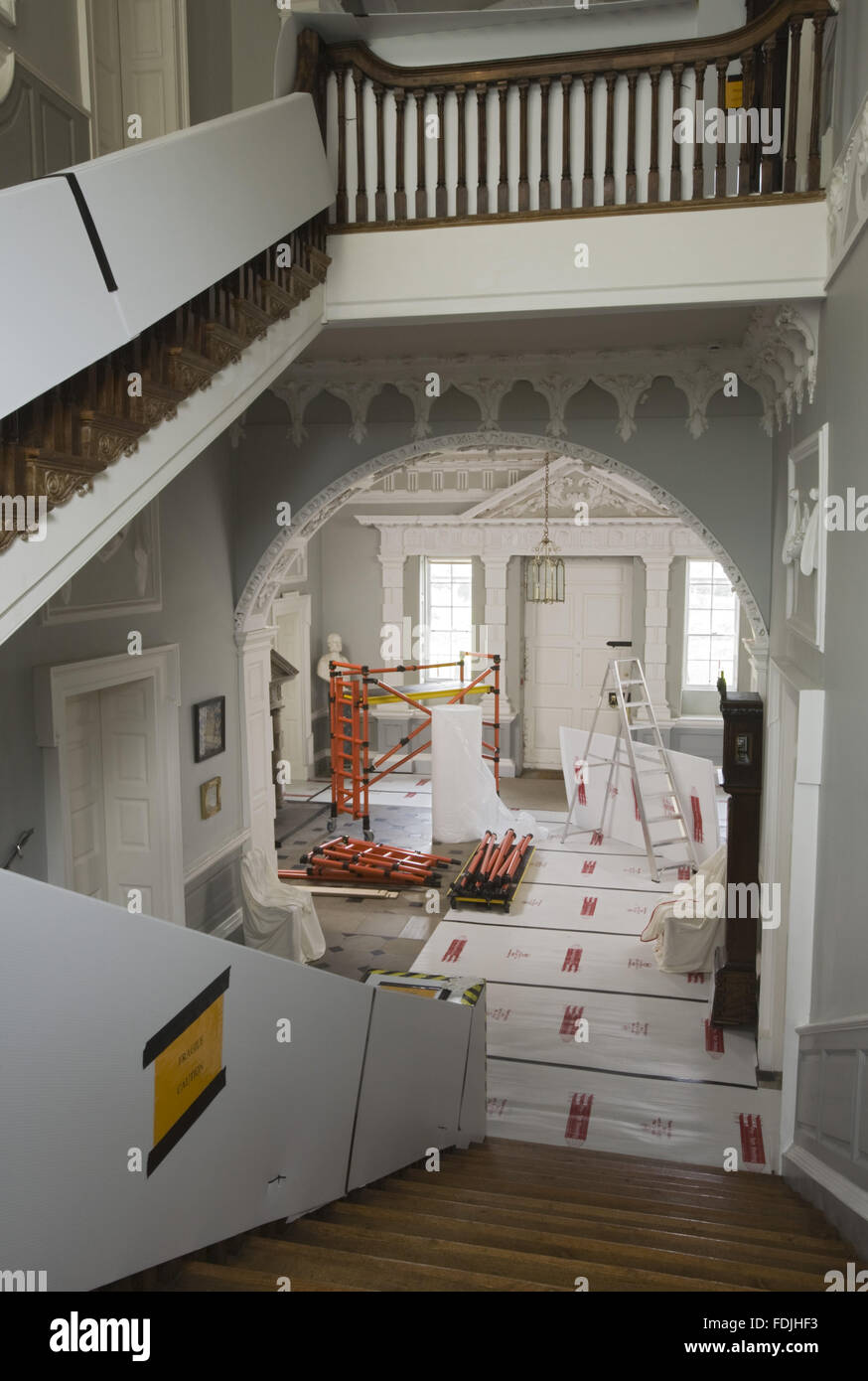 The Inner Hall and Staircase undergoing conservation work at Florence ...