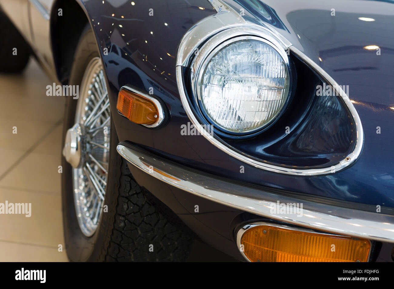 Close up image of car headlight. Front view Stock Photo - Alamy