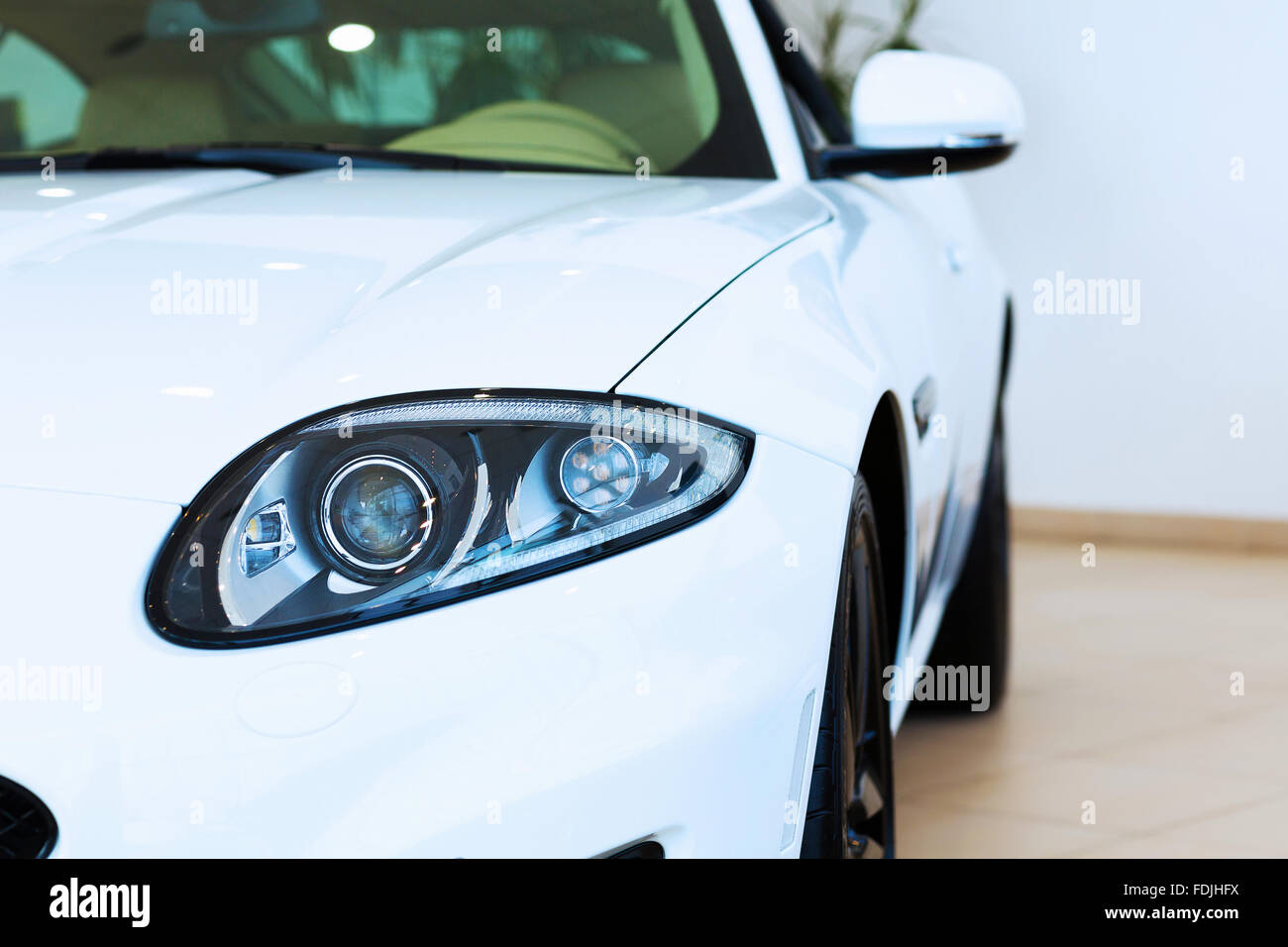 Close up image of car headlight. Front view Stock Photo - Alamy