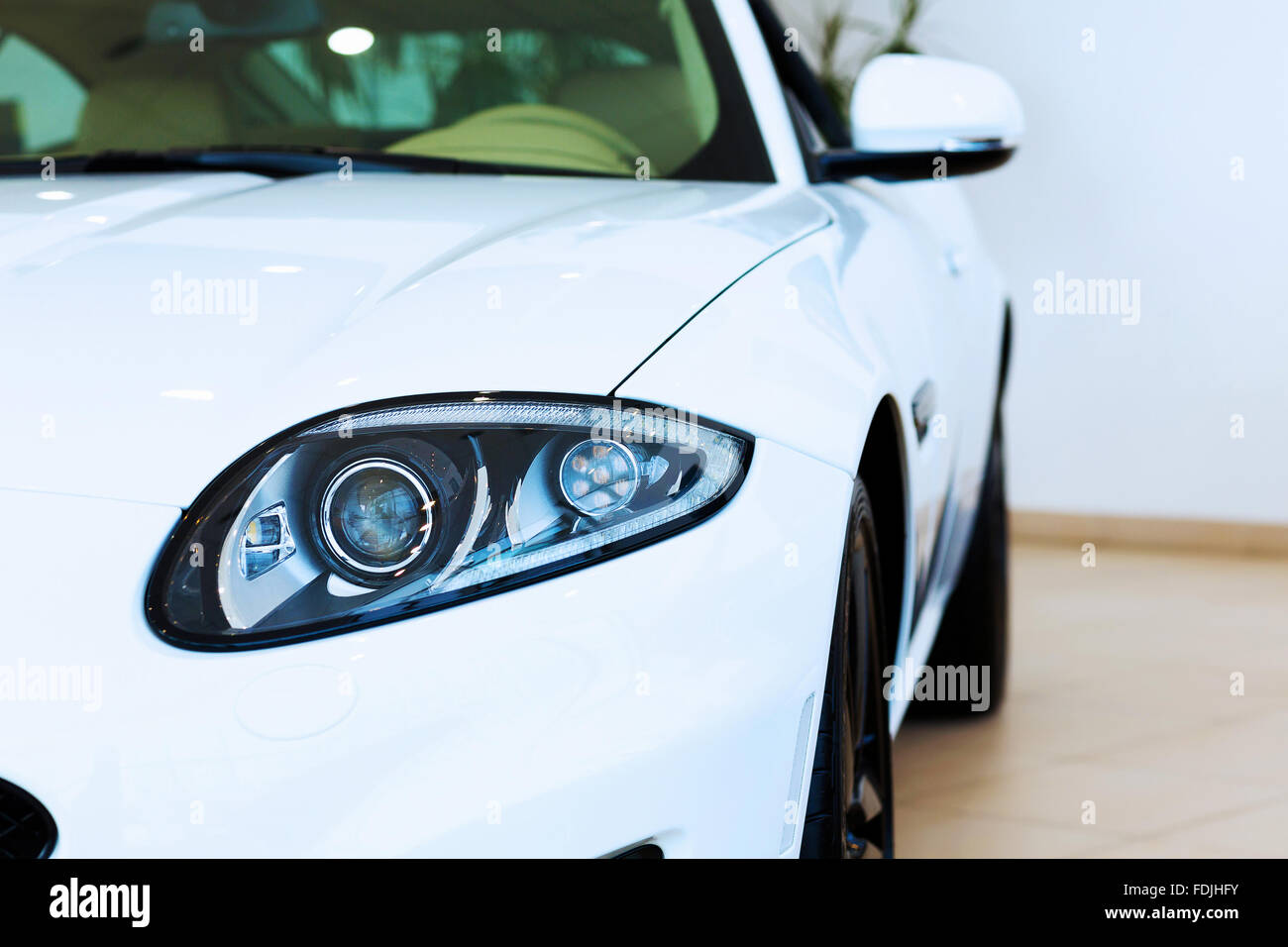 Close up image of car headlight. Front view Stock Photo - Alamy